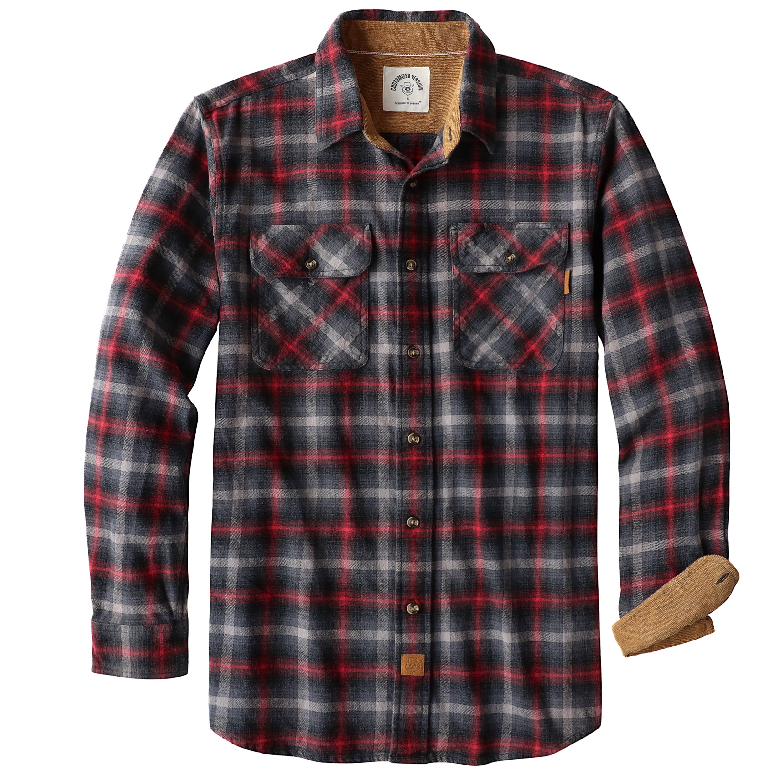 Dubinik® Mens Flannel Shirt Long Sleeve Button Down Plaid All Cotton Soft Brushed Flannel Shirt ...