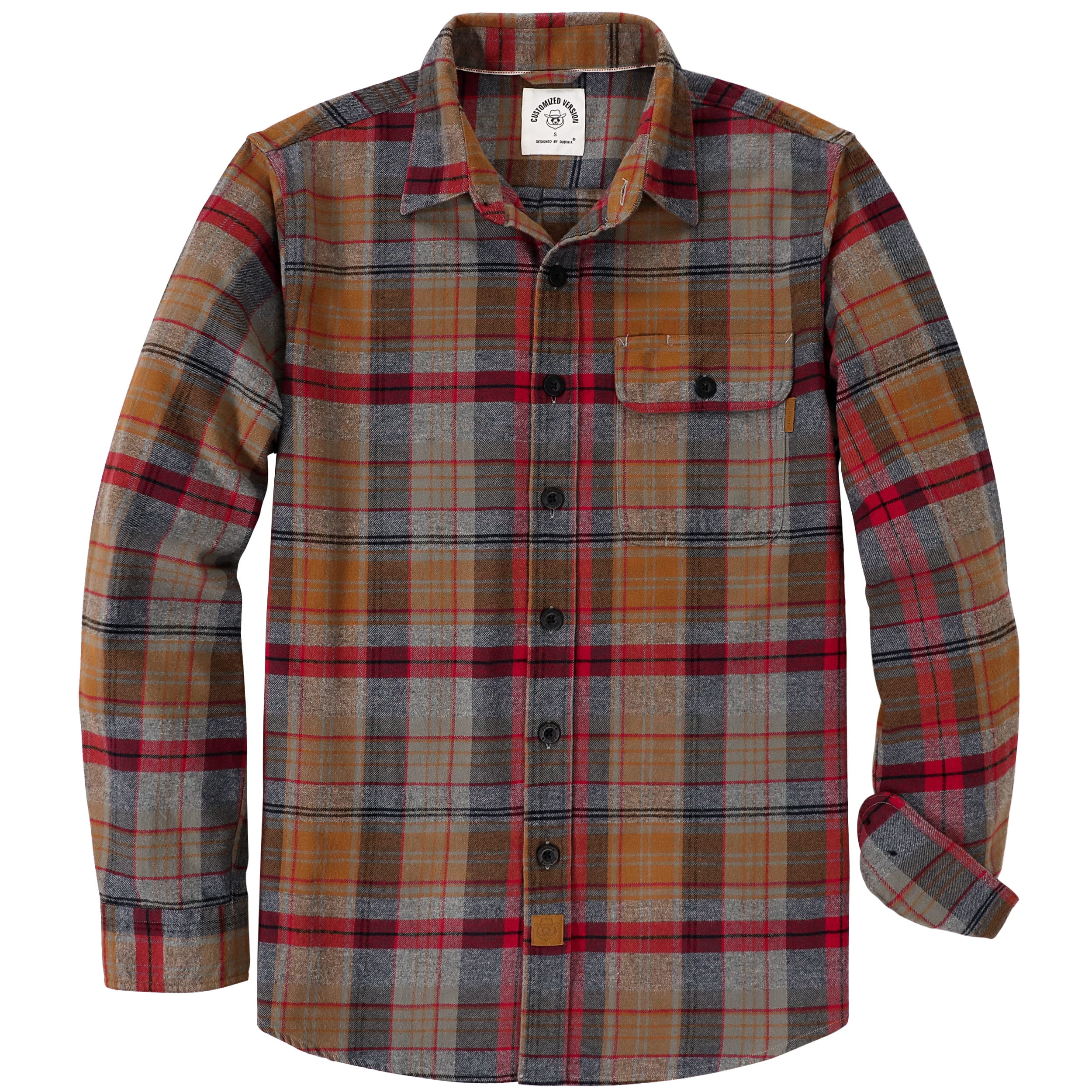 Dubinik®Mens Flannel Shirts Long Sleeve Flannel Shirt For Men Warm Casual Soft Cotton Button ...
