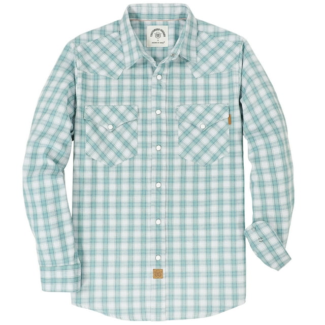 Dubinik® Mens Flannel Shirts Long Sleeve Pearl Snap Buttons Western ...