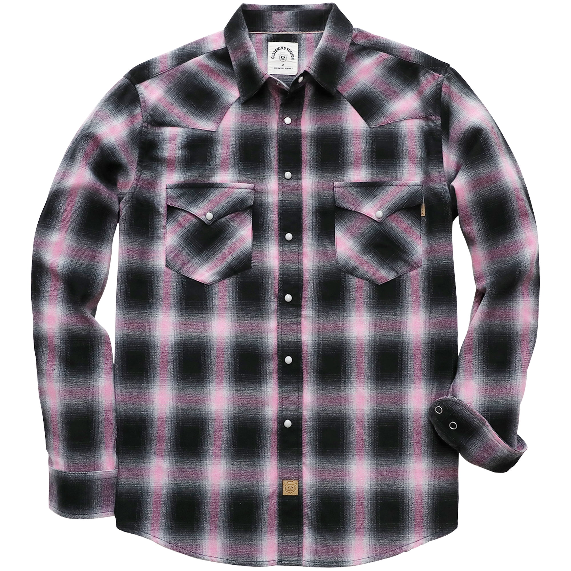 Dubinik® Mens Flannel Shirts Long Sleeve Pearl Snap Buttons Western ...