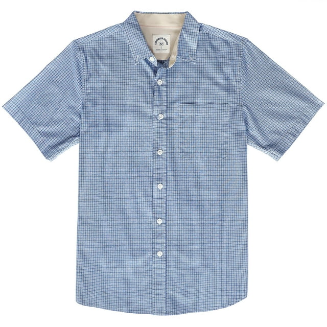 Dubinik Mens Short Sleeve Button Down Shirts 100 Cotton Plaid Mens