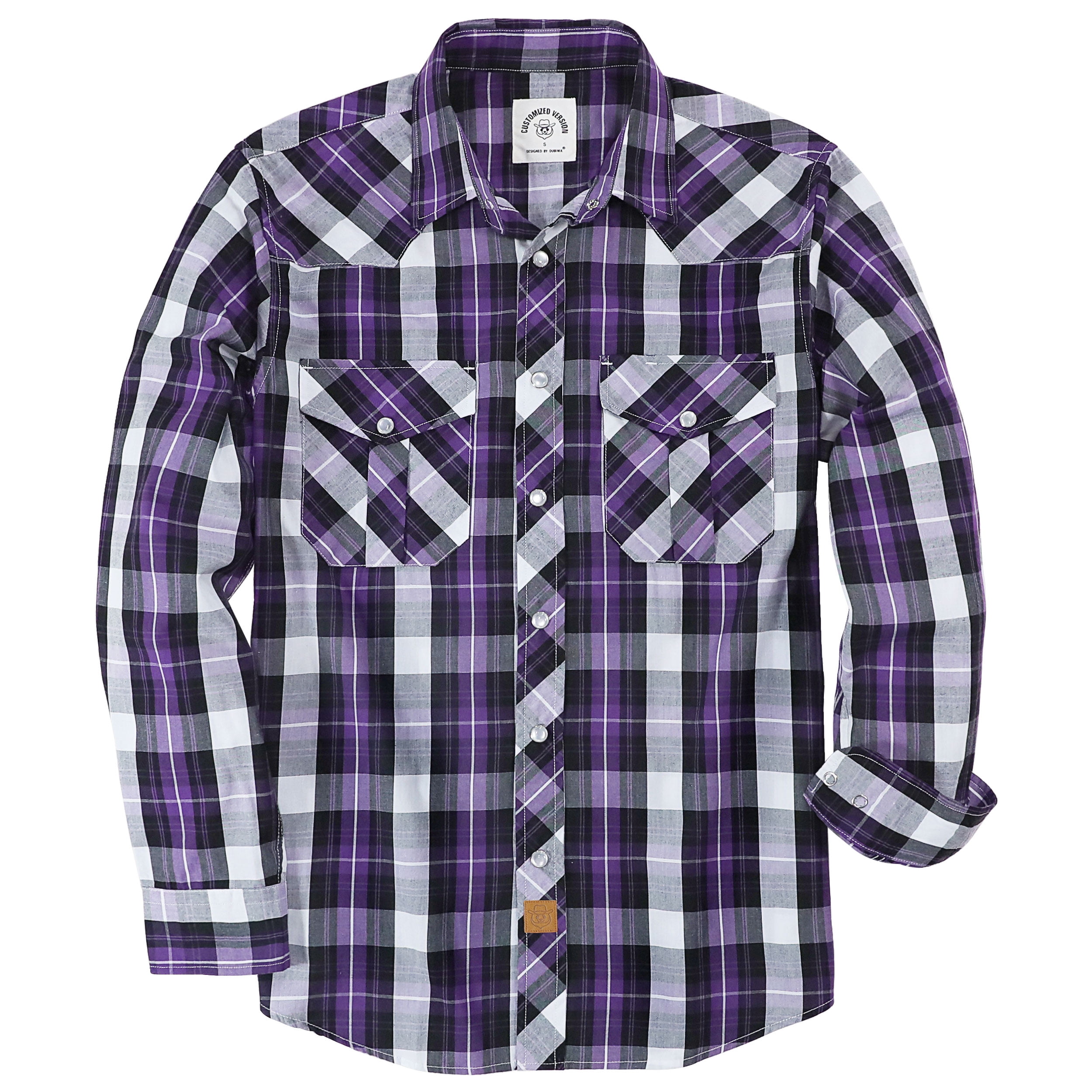 Dubinik® Pearl Snap Shirts for Men Long Sleeve Western Shirts for Men ...