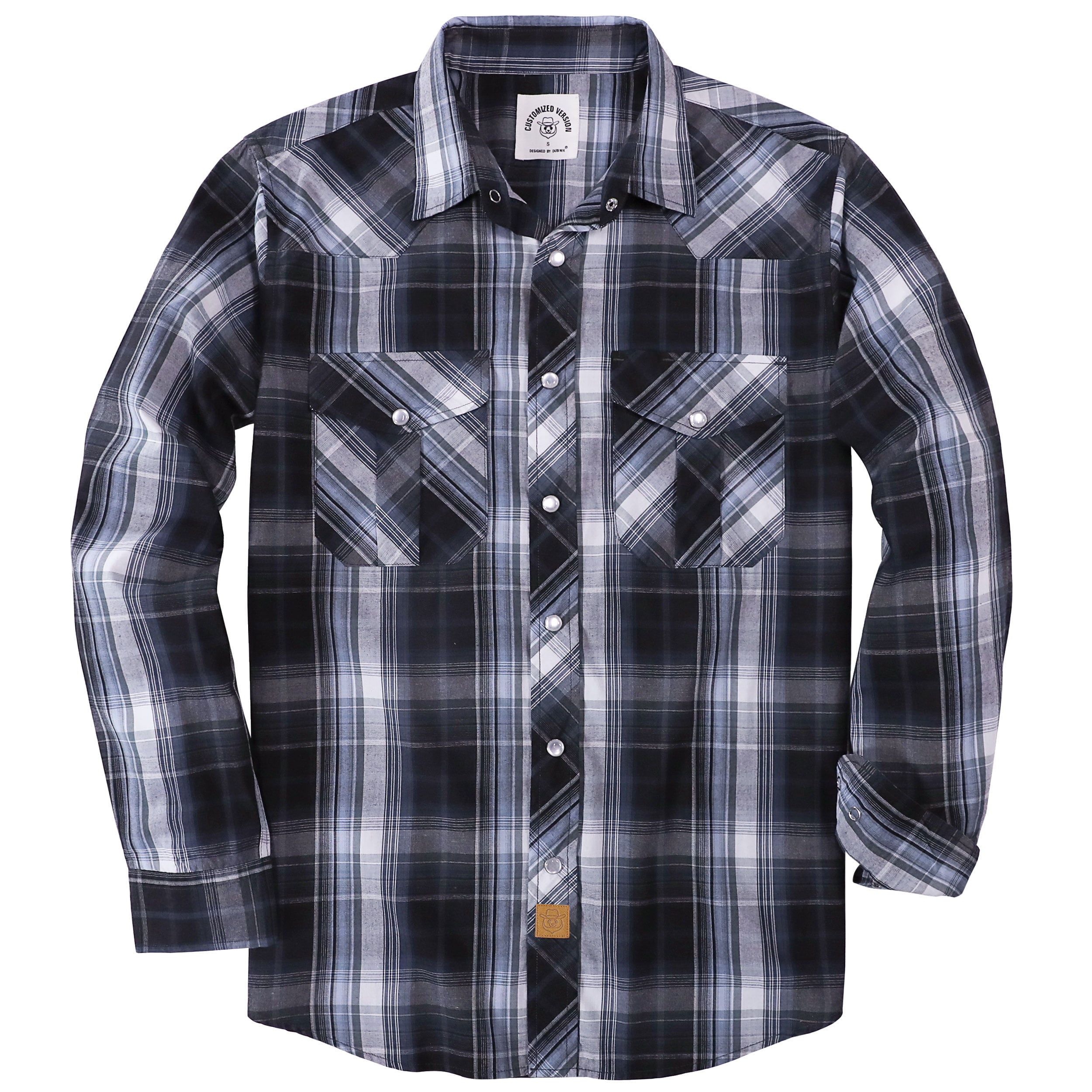 Dubinik® Pearl Snap Shirts for Men Long Sleeve Western Shirts for Men ...
