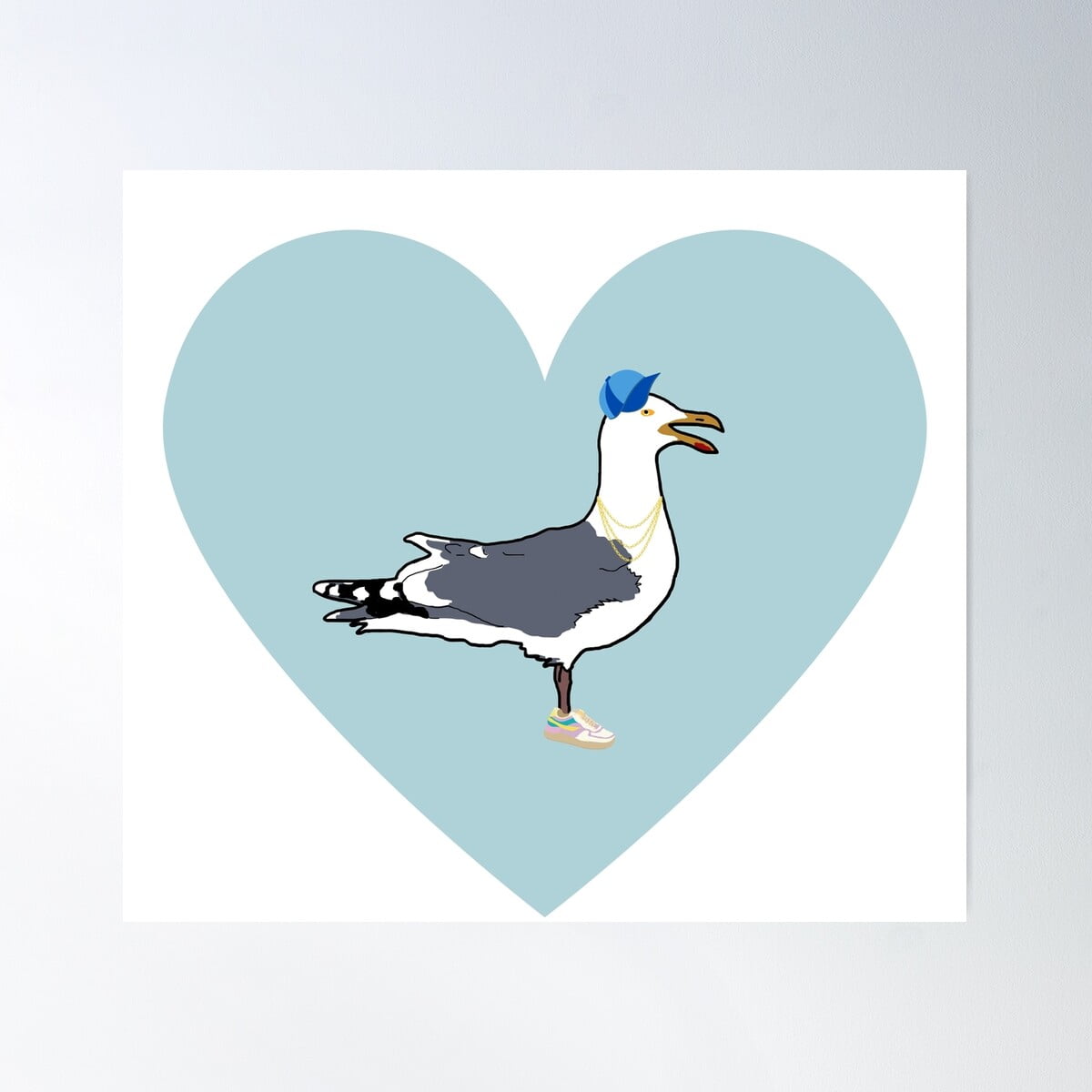 Dublin Birds - Seagull Design - Seagull Heart Poster Wall Art, Modern ...
