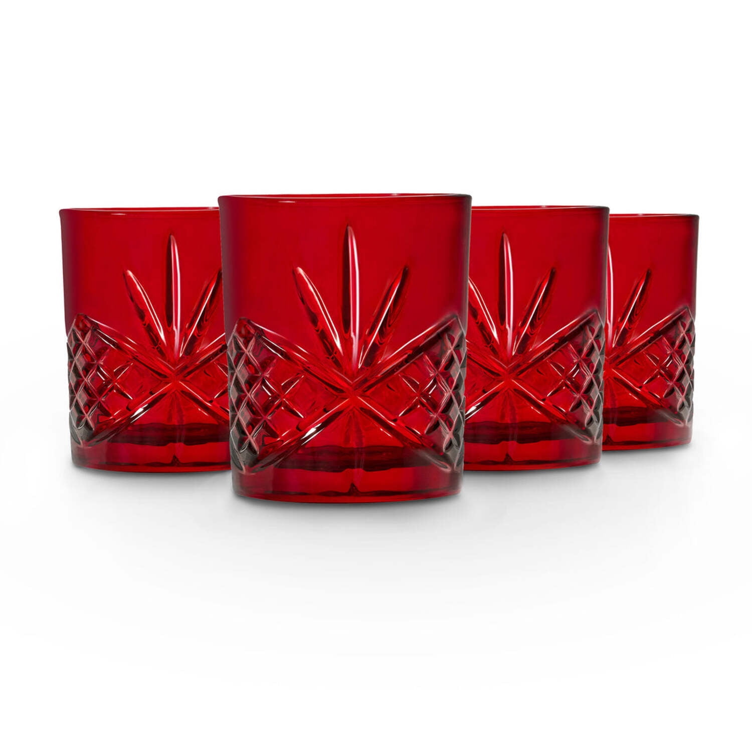 Dublin Crystal Red Whiskey Glass 11oz, Set of 4 - Walmart.com
