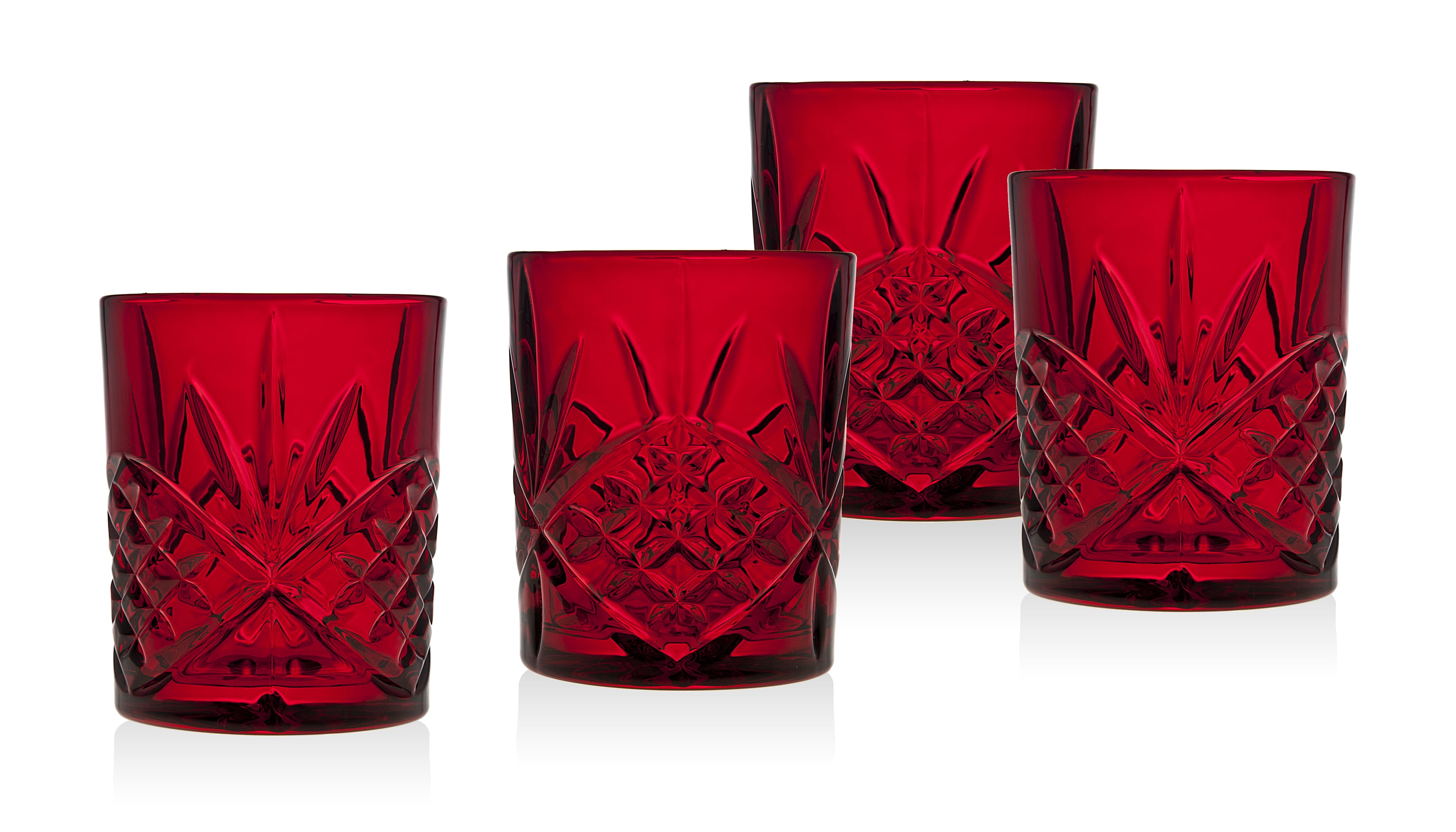 Dublin Crystal Red Whiskey Glass 11oz, Set of 4 - Walmart.com