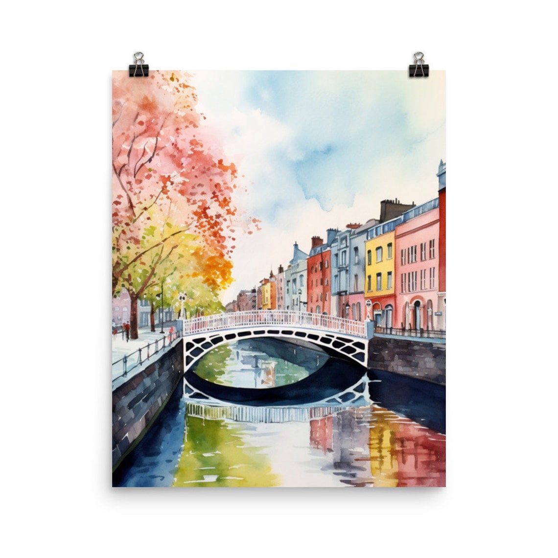 Dublin Ha’Penny Bridge Ireland Irish Cityscape River Unframed Paper ...