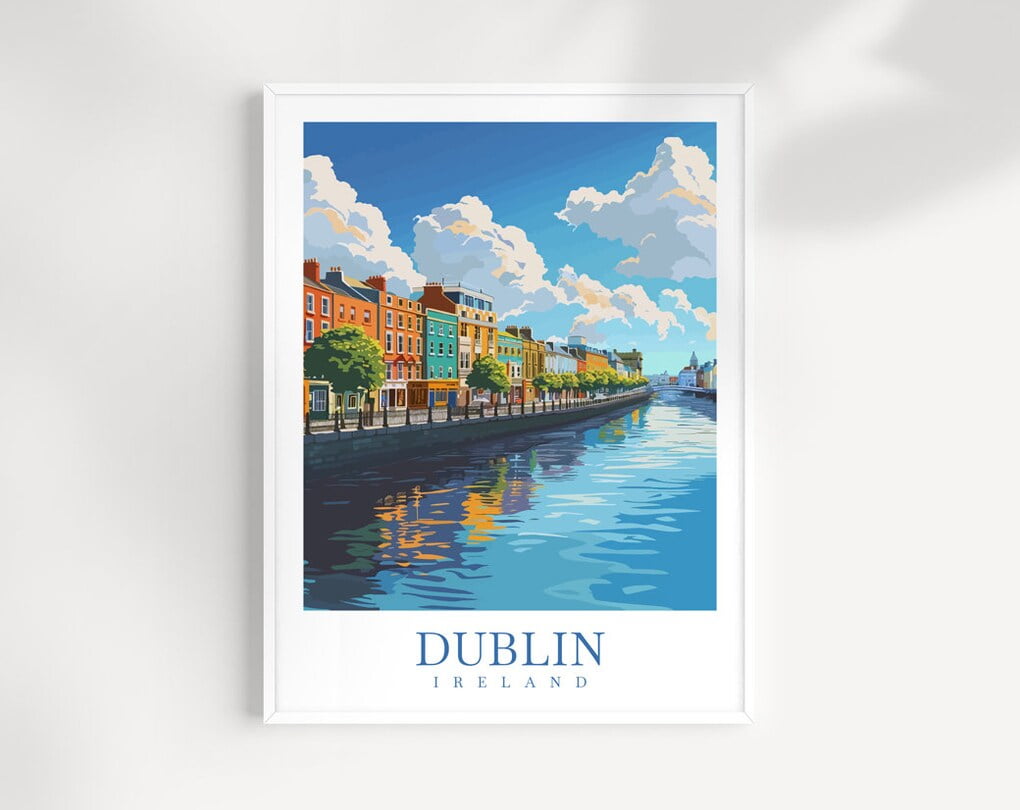 Dublin Skyline Print Ireland Home Decor Skyline City Art Print Dublin ...