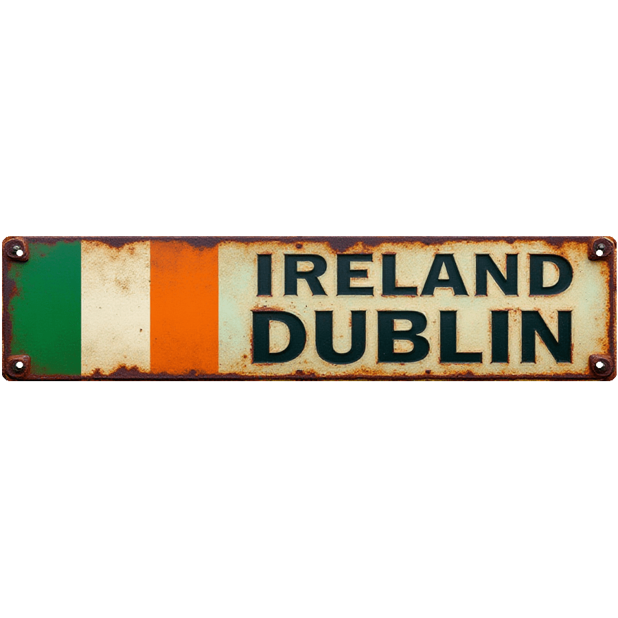 Dublin Vintage Tin Sign - 12x8 Inches - Ideal for Irish Decor, Pub ...