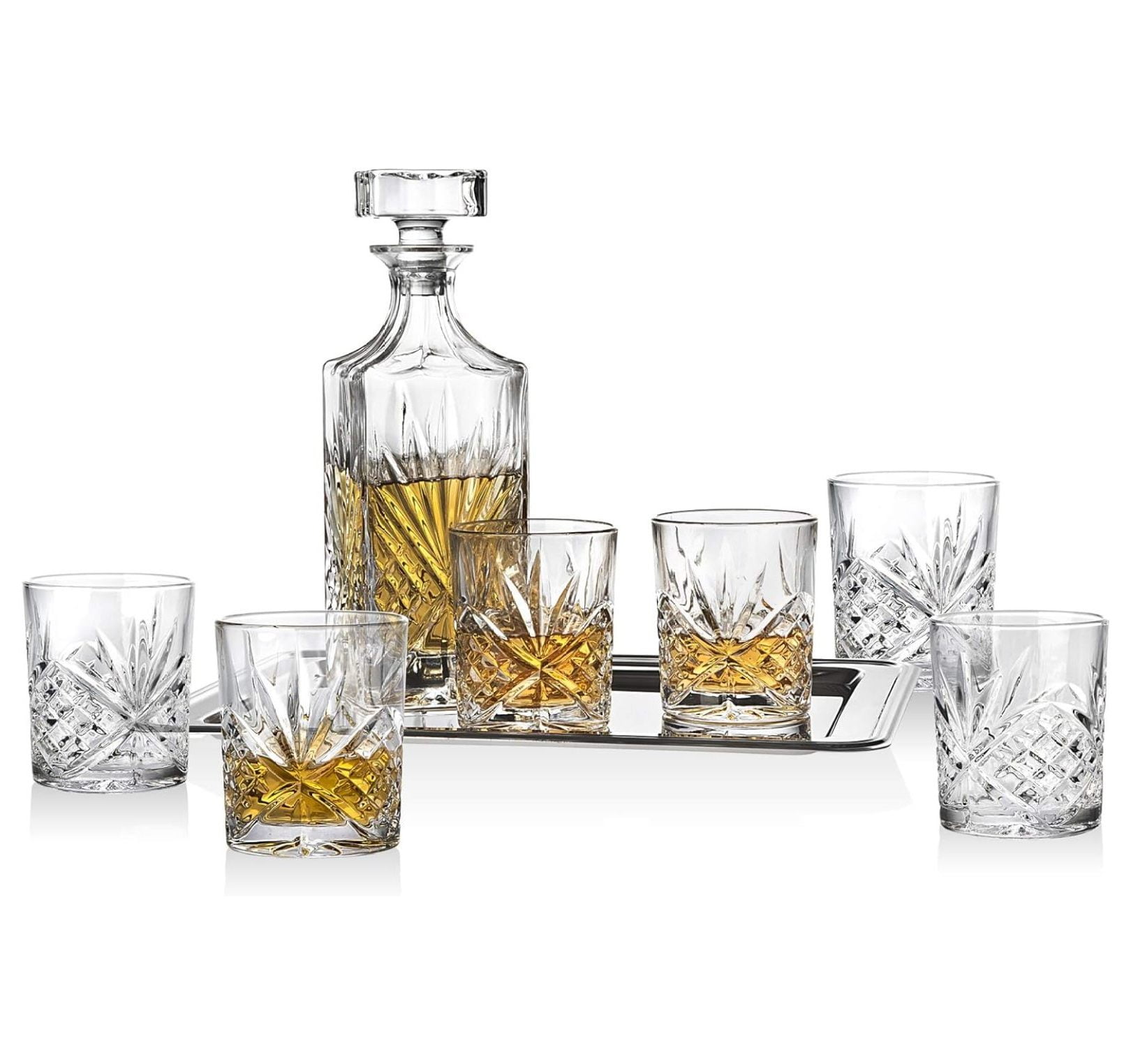 Dublin Whiskey Bar Set - Includes Whisky Decanter, 6 Old Fashioned ...