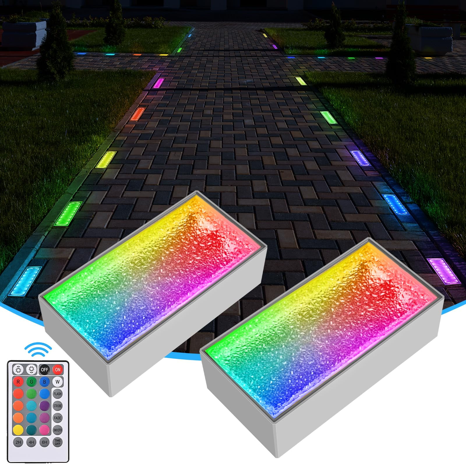 Dubofu Solar Paver Lights, 4x8 Brick Driveway Lights, IP67 Waterproof ...
