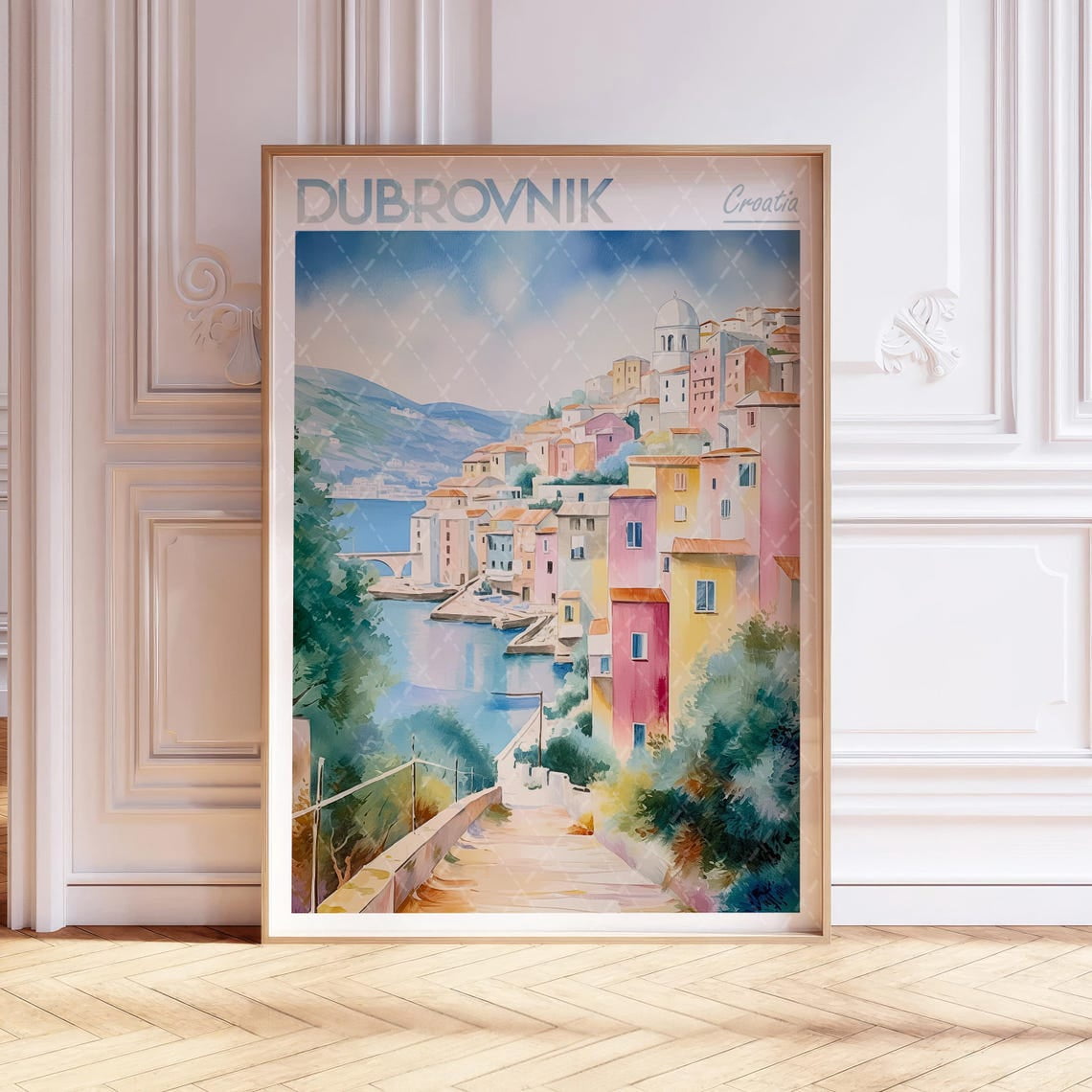 Dubrovnik Croatia Pastel Travel Poster, Unframed Size 16x24 - Walmart.com