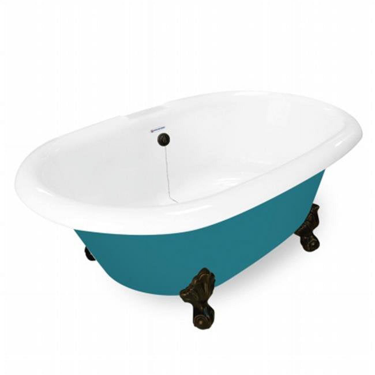 Duchess 72 in. Splash Of Color Acrastone Tub & Drain, Old World Bronze ...