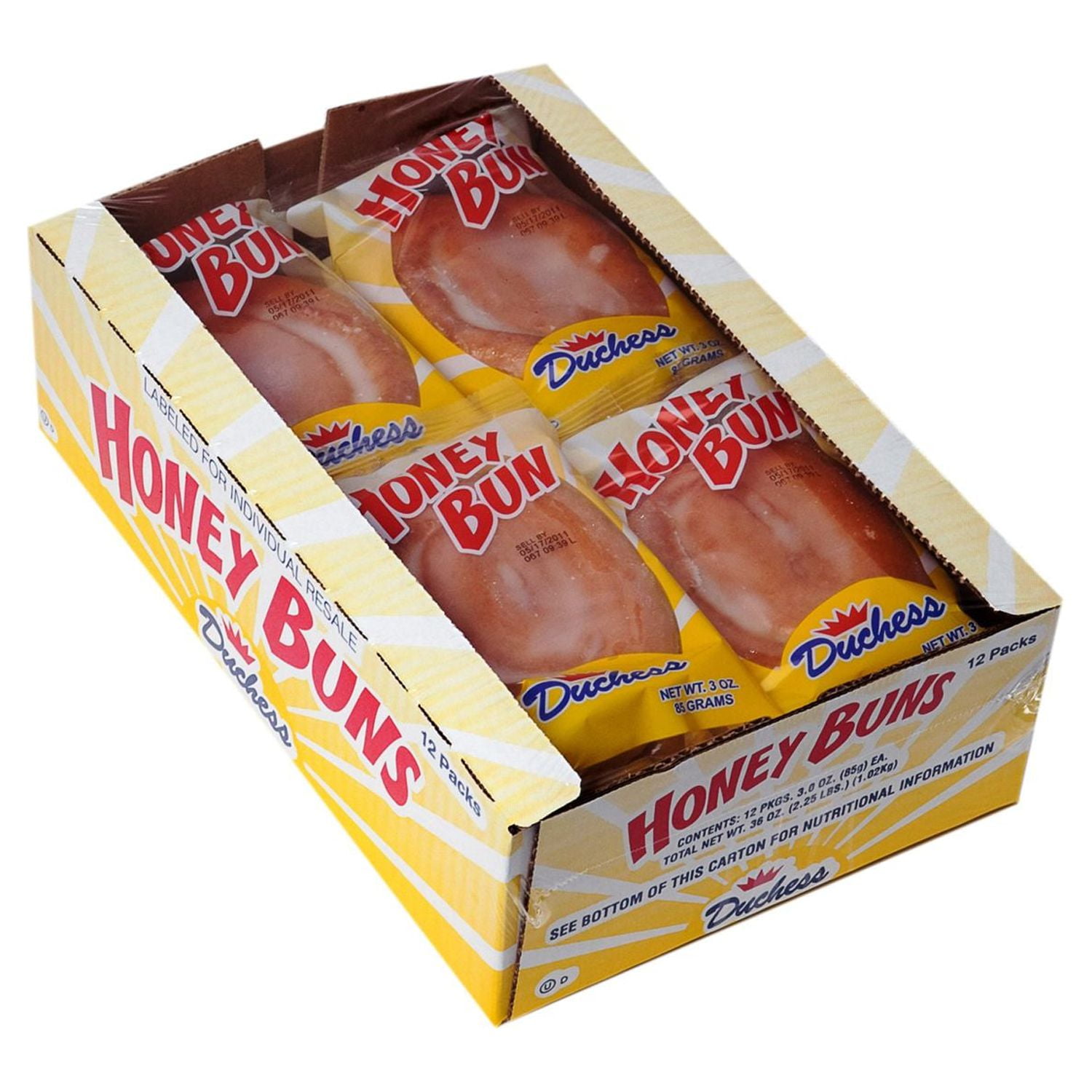 Duchess Honey Buns, 3 Ounce (12 Pack) - Walmart.com