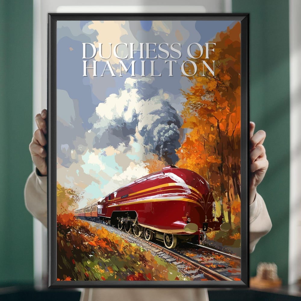 Duchess Of Hamilton Steam Train Poster: Vintage Railway Wall Art ...