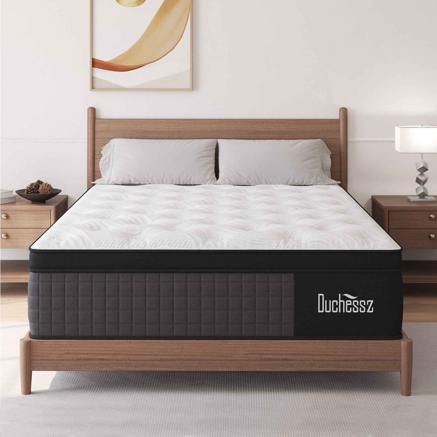 Duchessz Full Mattress 14 inch EuroTop Gel Memory Foam Pocket Innerspring Hybrid Mattress In a ...
