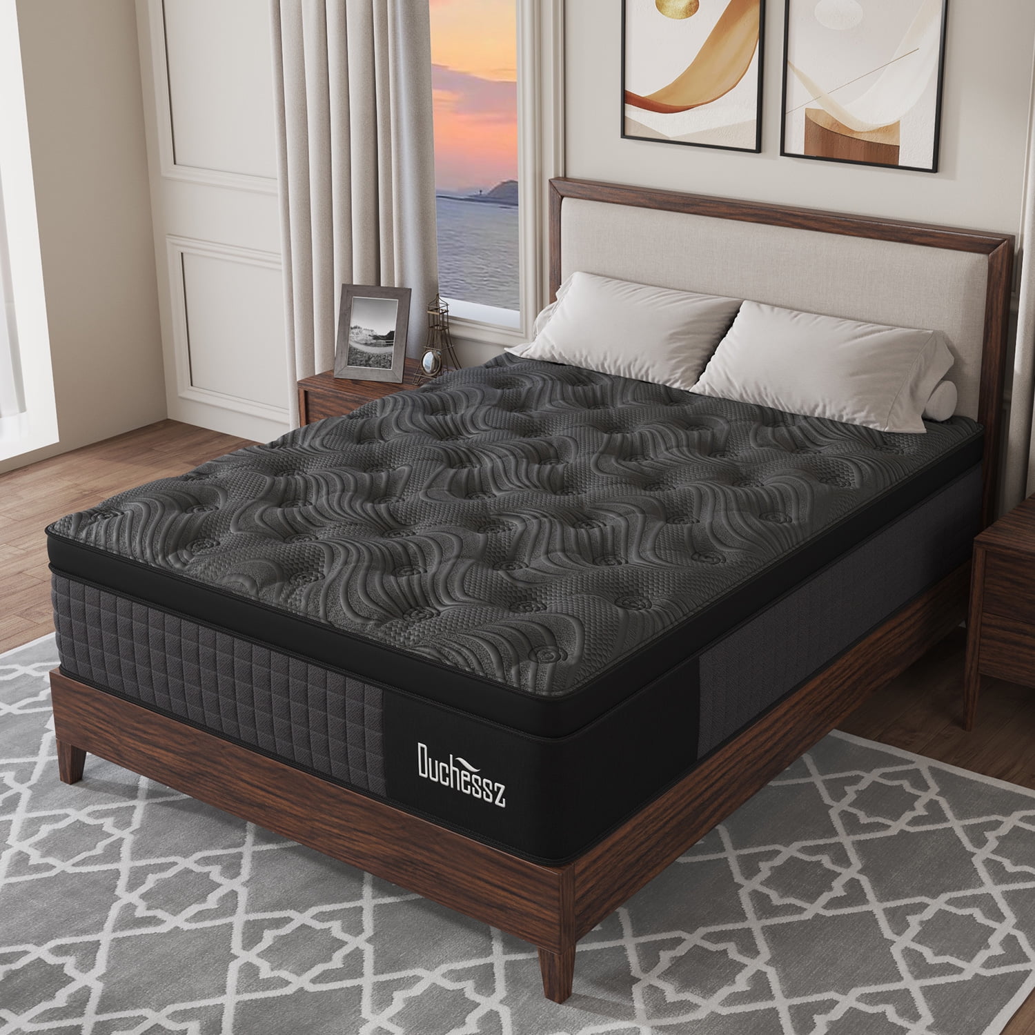 Duchessz Twin Mattress 12 inch Gel Memory Foam Pocket Innerspring ...