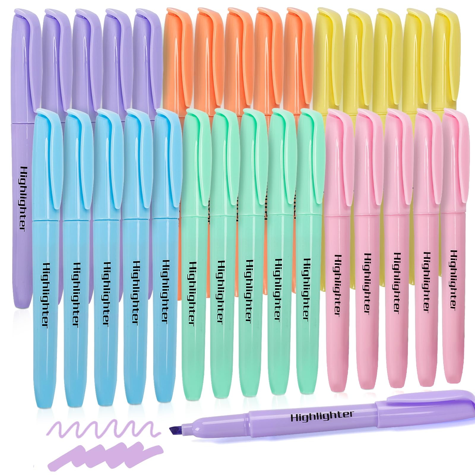 Duchong 30 Count Highlighters, Pastel Highlighters Assorted Colors ...