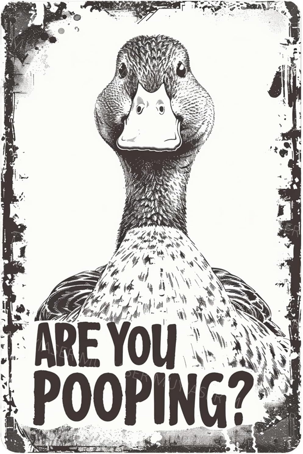 Duck Are You Pooping Vintage Signs Retro Tin Sign for Washroom Kitchen ...
