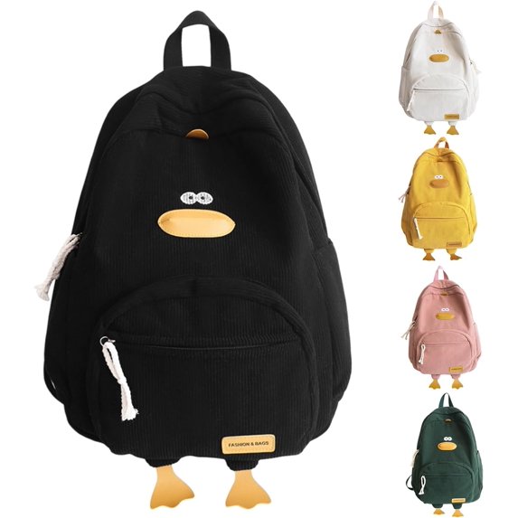 Duck Backpack - Funny Cartoon Backpacks Corduroy Backpack for Teens ...