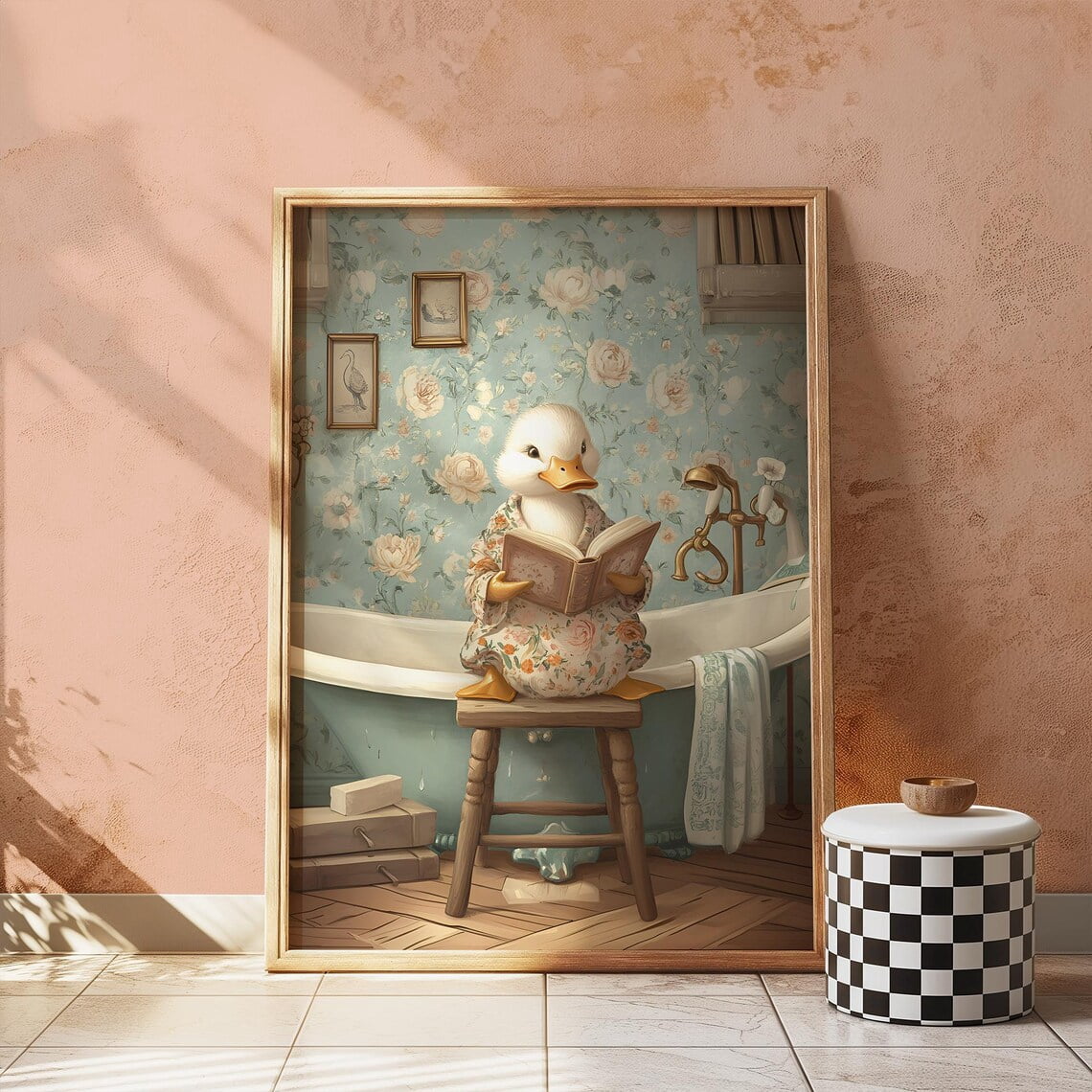 Duck Bathroom Wall Art – Vintage Duck Cute Duck Poster – Cute Animal ...
