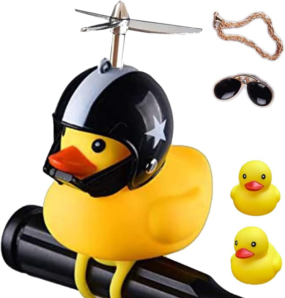 Duck Bike Bell, Cute Rubber Yellow Duck Bicycle Accessories with LED ...