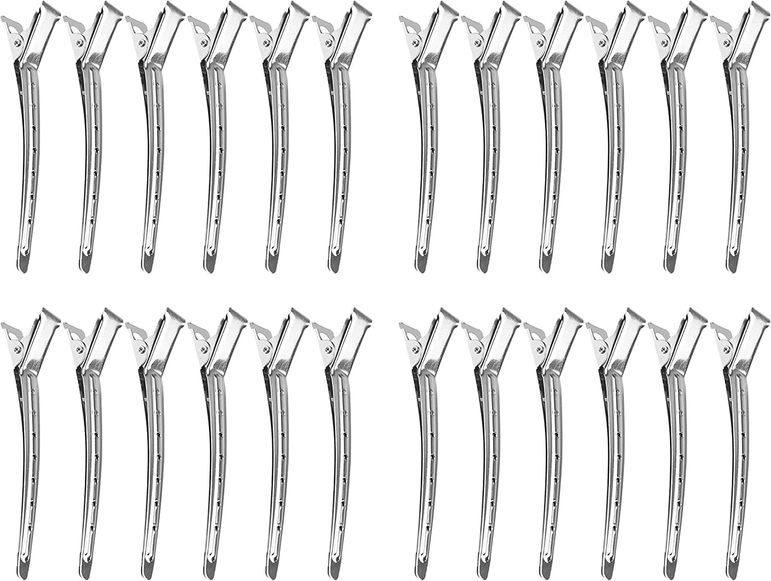 Duck Bill Clips - 24-pack - Metal Alligator Curl/Sectioning Clips with ...