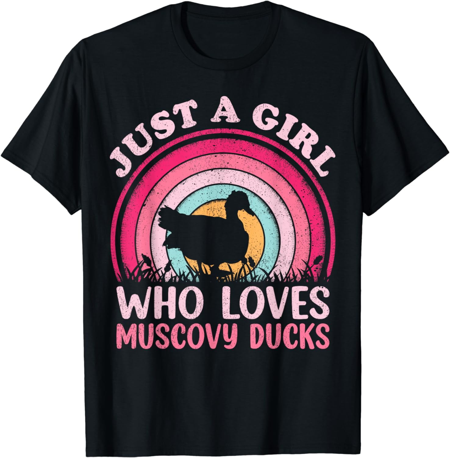 Duck Bird Vintage Retro Just A Girl Who Loves Muscovy Ducks T-Shirt ...