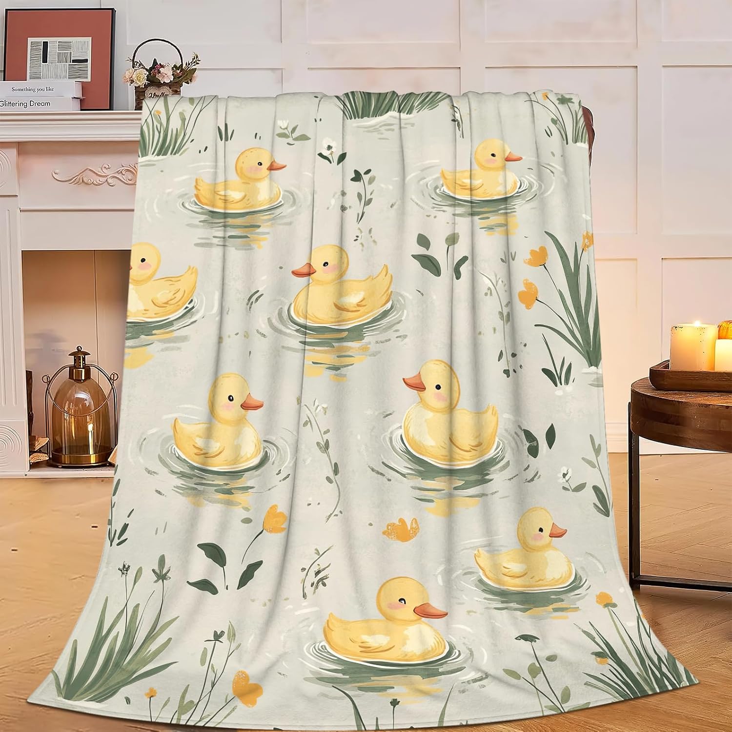 Duck Blanket Yellow Duck Fleece Throw Blanket Super Soft Warm Cozy ...