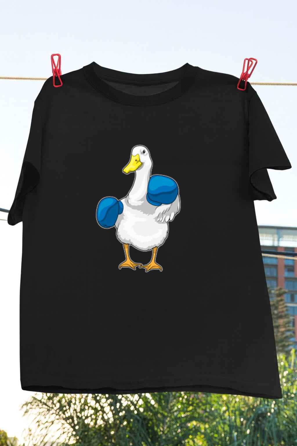 Duck Boxer Funny Cartoon Duck With Gloves T-Shirt up to 5XL - Walmart.com