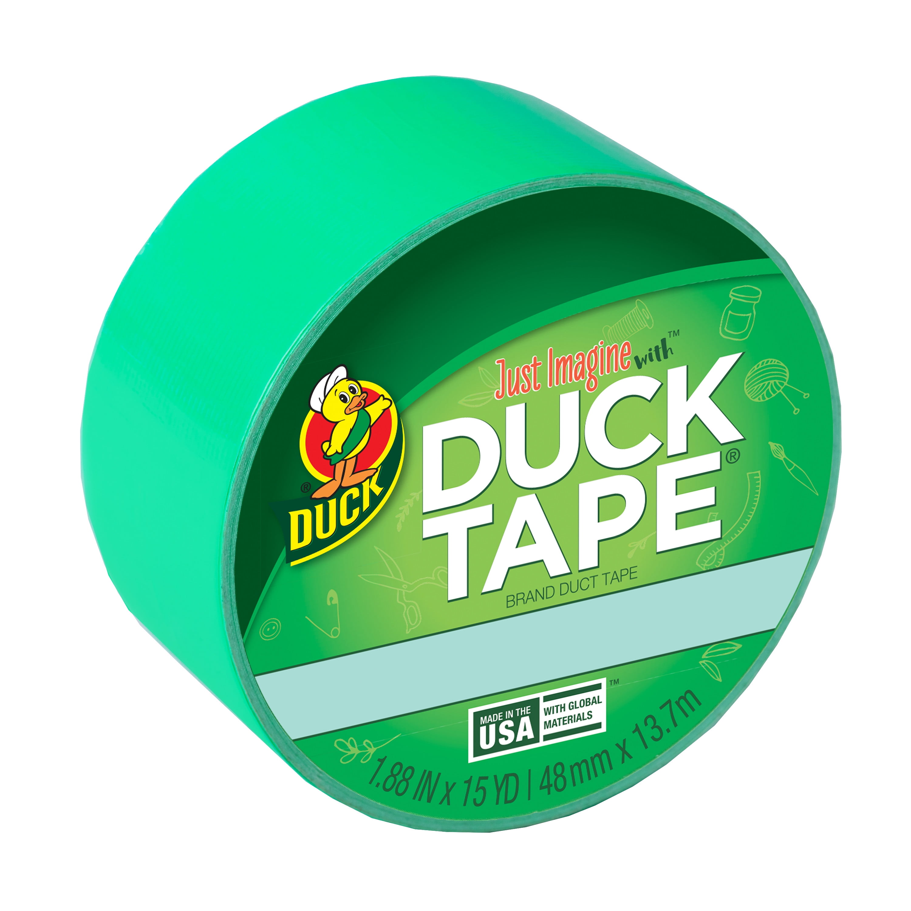 Duck Brand 1.88 in. x 15 yd. Fluorescent Mint Green Colored Duct Tape ...