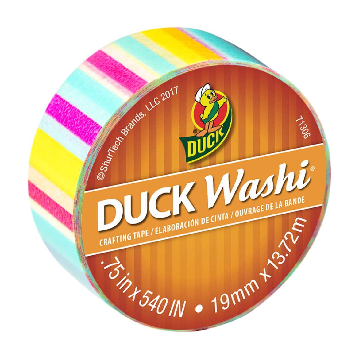 Duck Brand 15 Yd 0.75" Multi Stripes Washi Crafting Tape - Walmart ...
