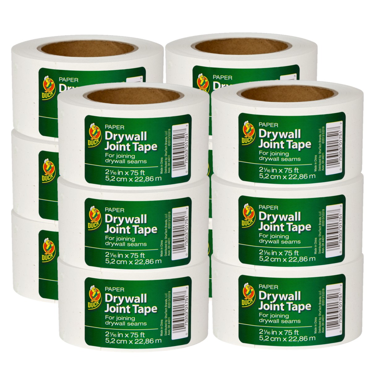 Duck Drywall All Purpose Non-adhesive Joint Paper Tape, 2.06 in. x 75 ...