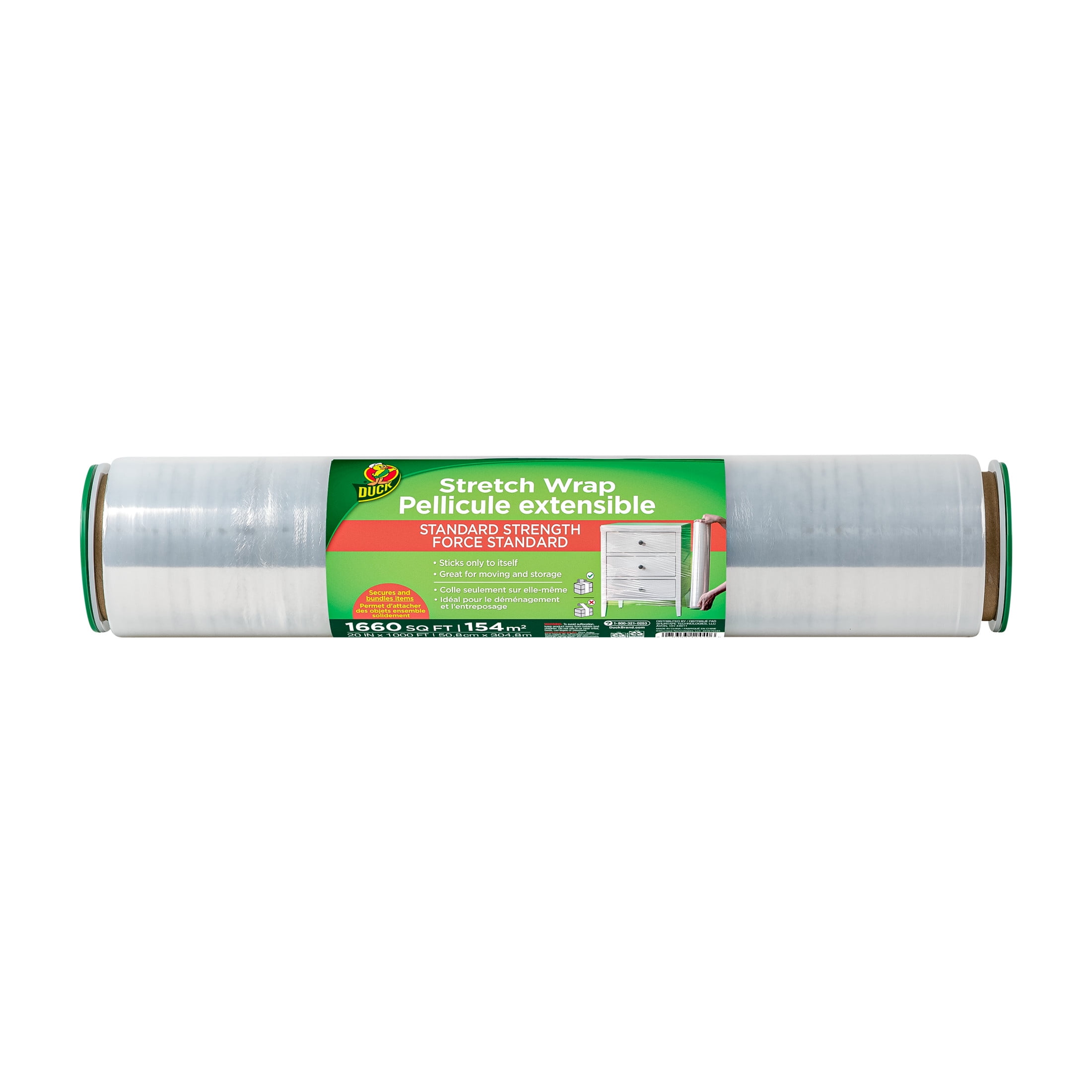 Duck Brand 20 in. x 1000 ft. Clear Stretch Wrap Film - Walmart Business ...