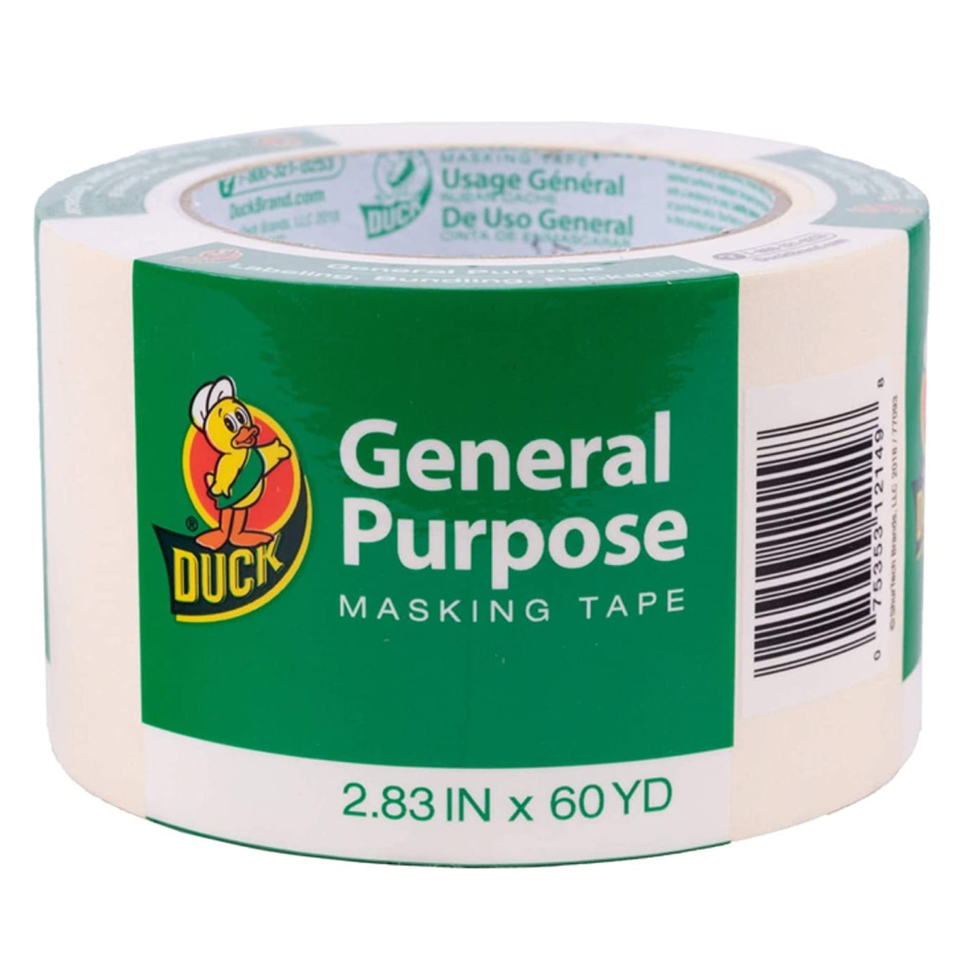 Duck® Brand 286505 General Purpose Masking Tape - Beige, 2.83 in. x 60 ...