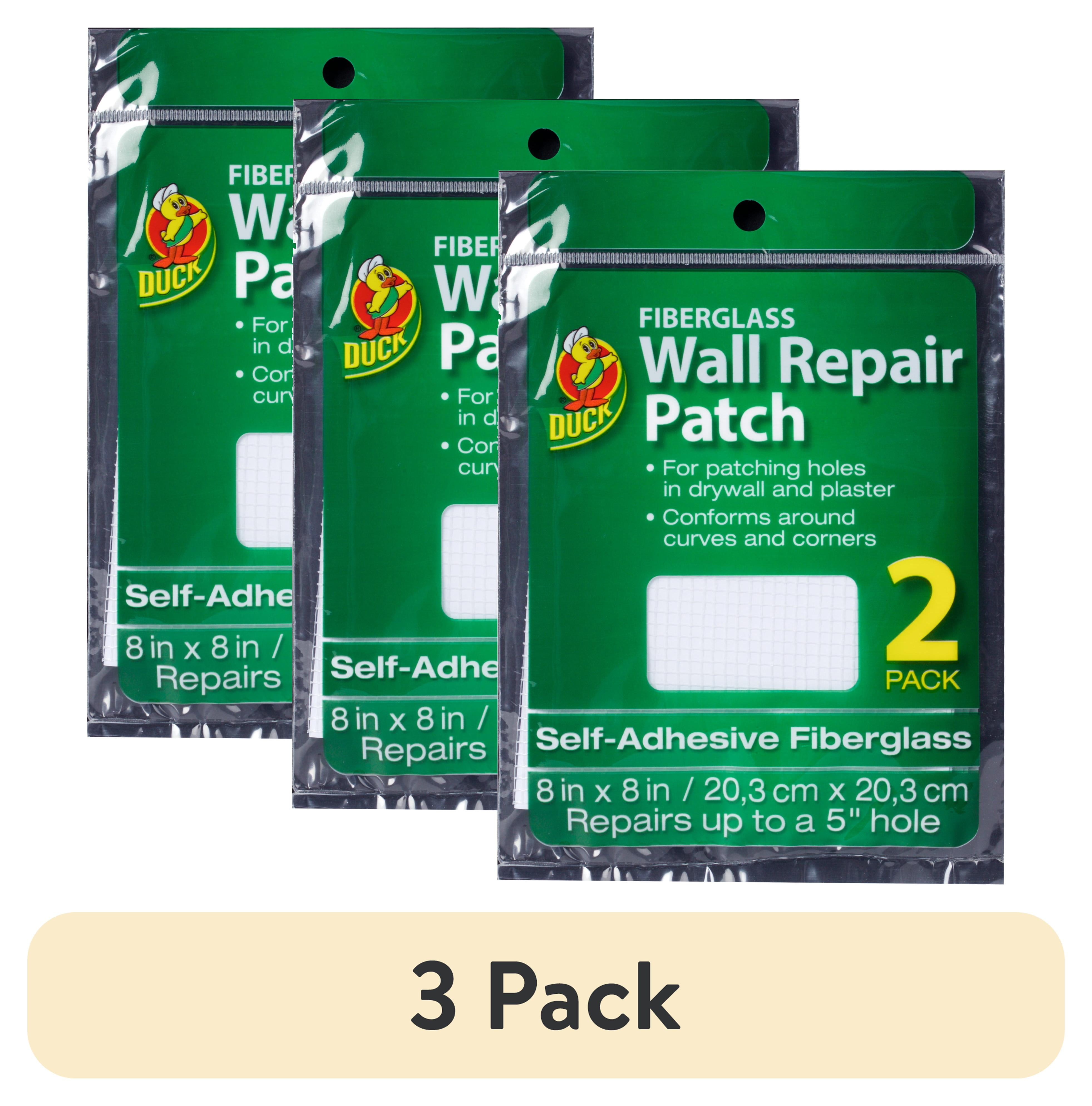(3 pack) Duck Brand 8 in. x 8 in. White Fiberglass Wall Repair Patch, 2 ...