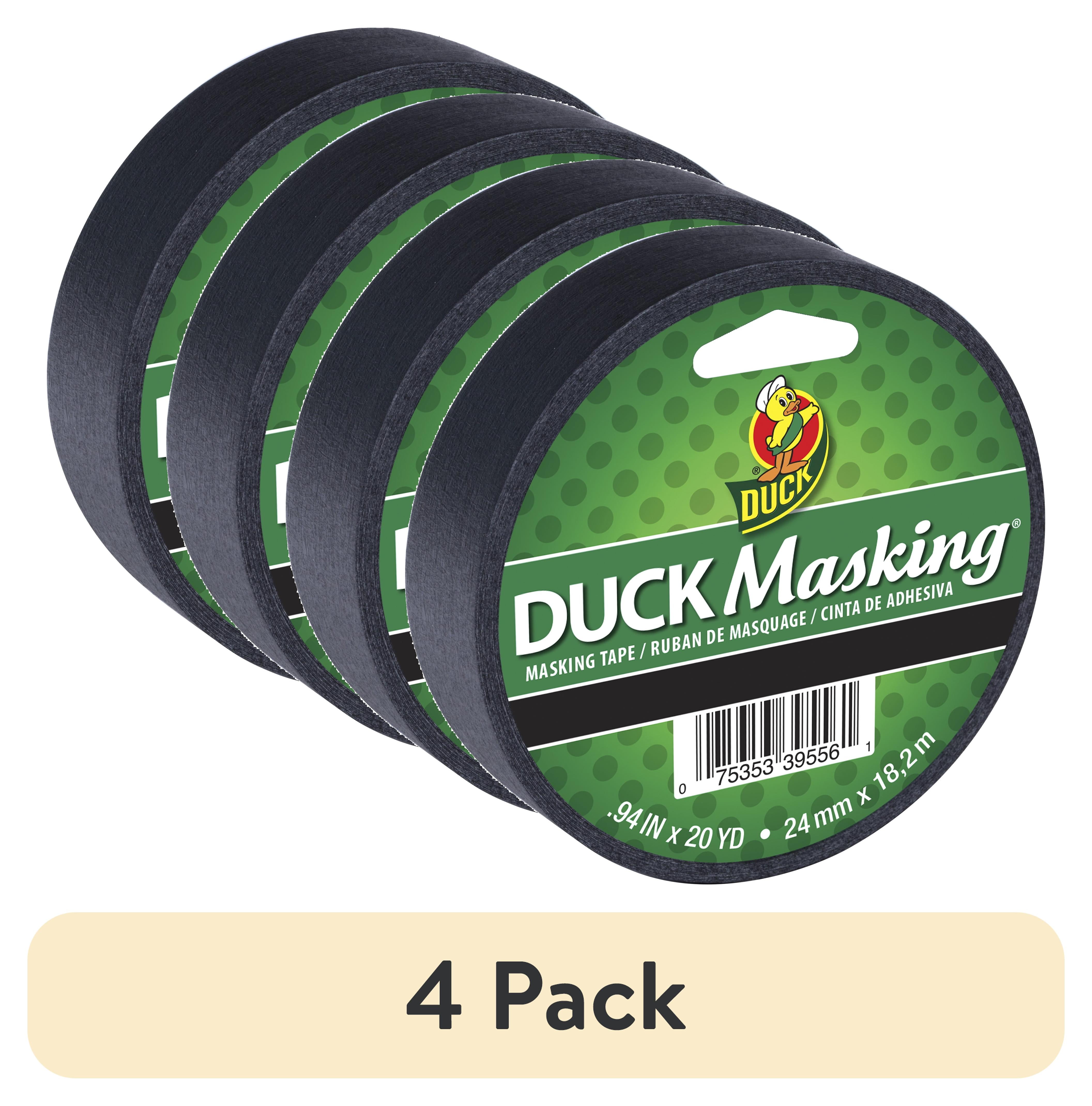 (4 pack) Duck Brand Black Masking Tape, 0.94 in. x 20 yd. (1 Roll ...