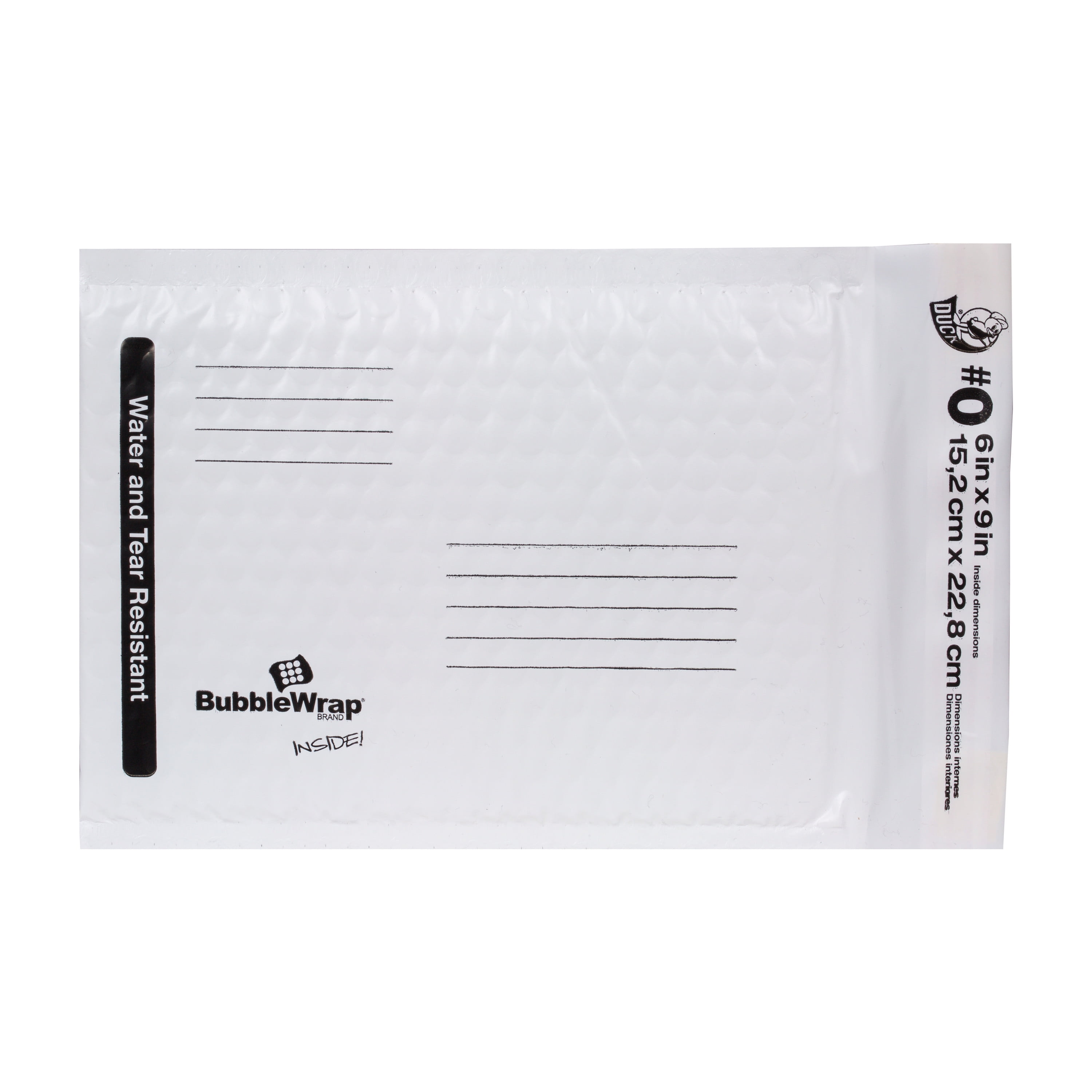 Duck Brand Bubble Wrap Cushioned Poly Envelope - White, 6 in. x 9 in ...
