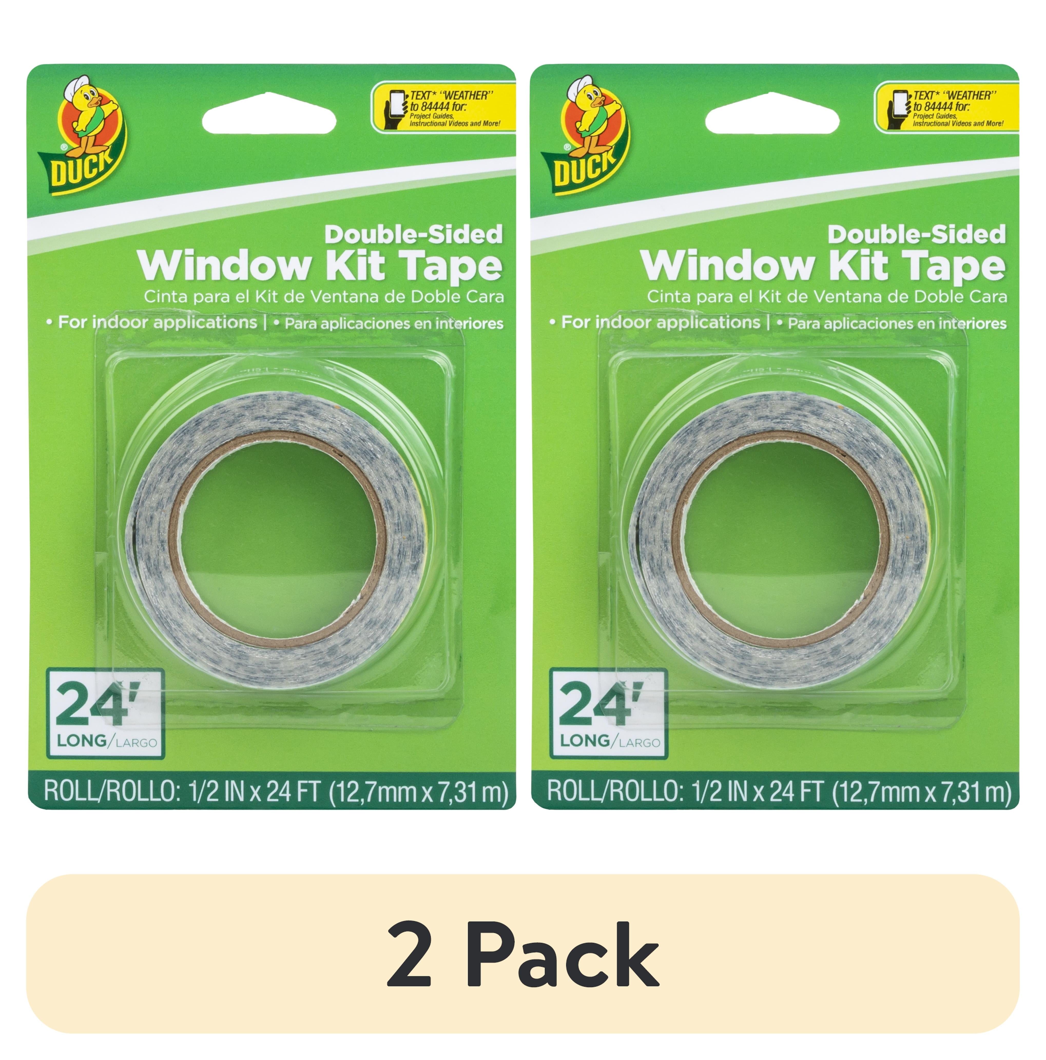 (2 pack) Duck Brand Clear Double-Sided Indoor Window Kit Tape, .25 in ...