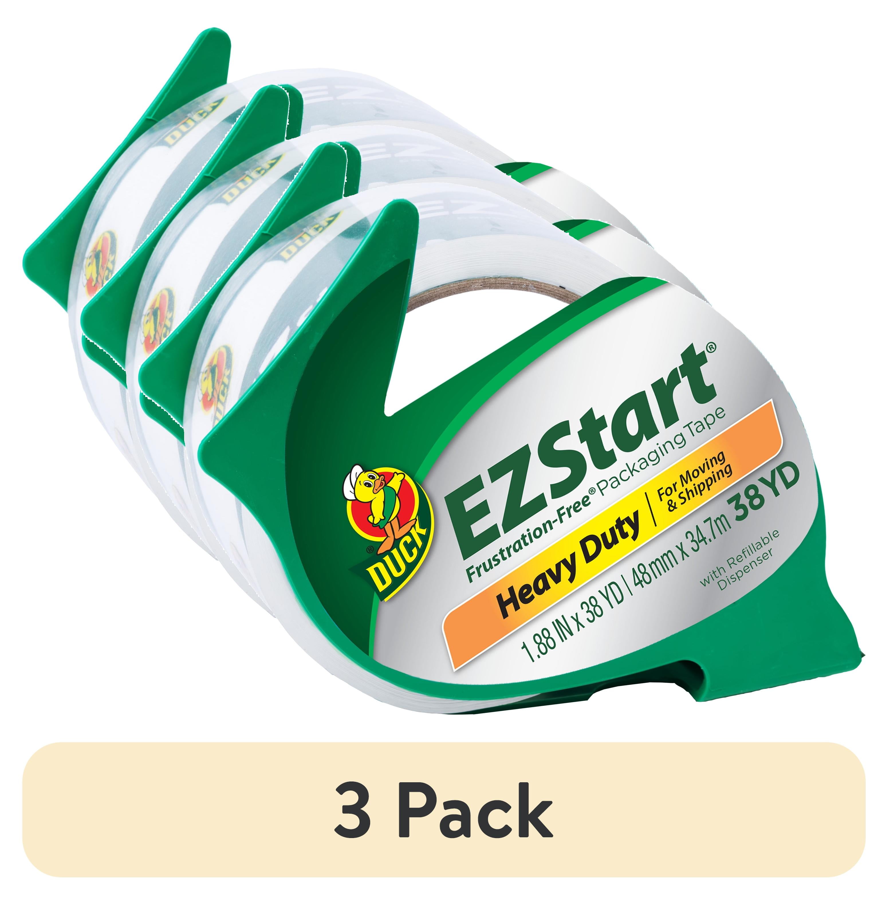 (3 pack) Duck Brand EZ Start Clear Packing Tape with Dispenser 1.88 in ...