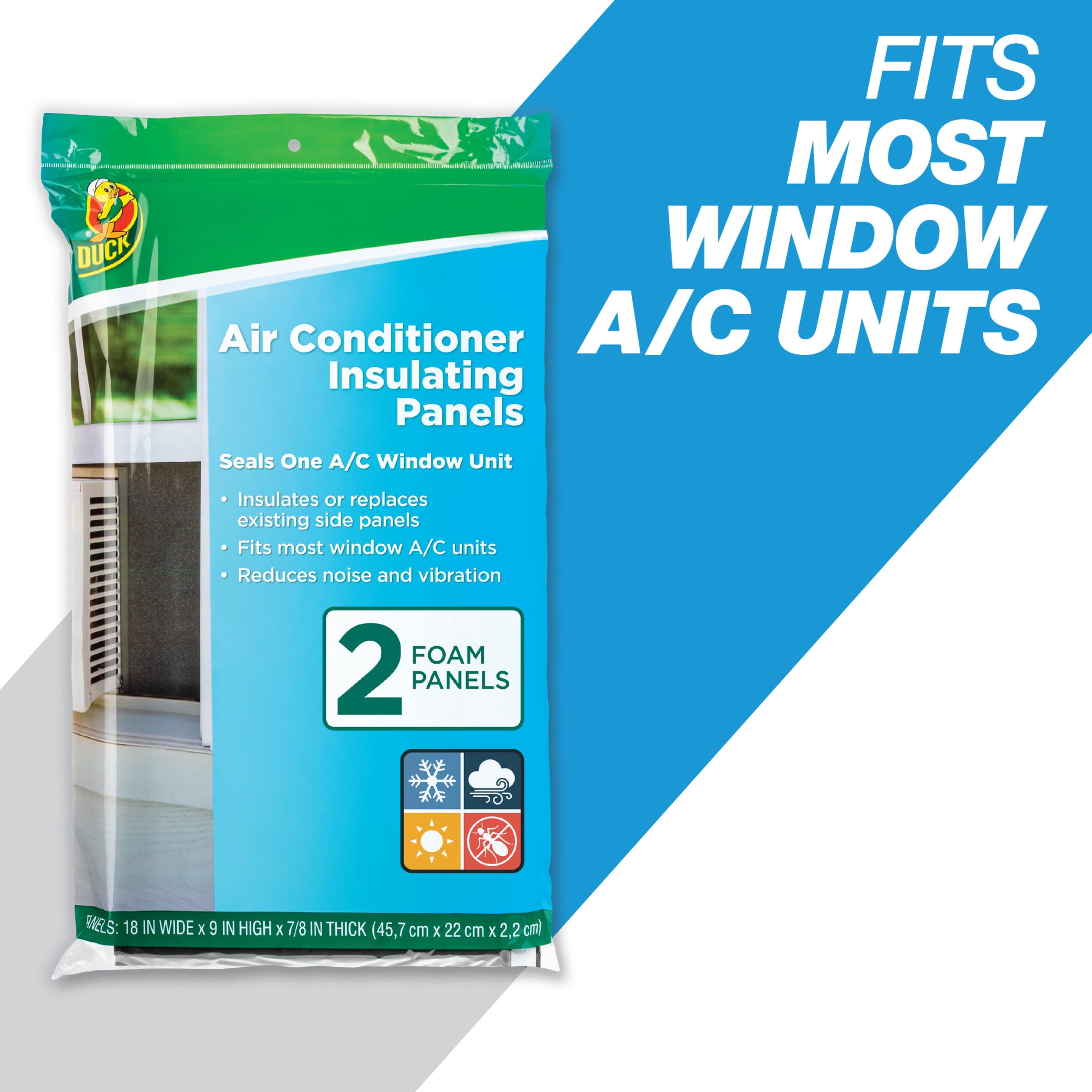 Duck Brand Foam Window AC Insulating Panels, 18"x9"x.88" - Walmart.com