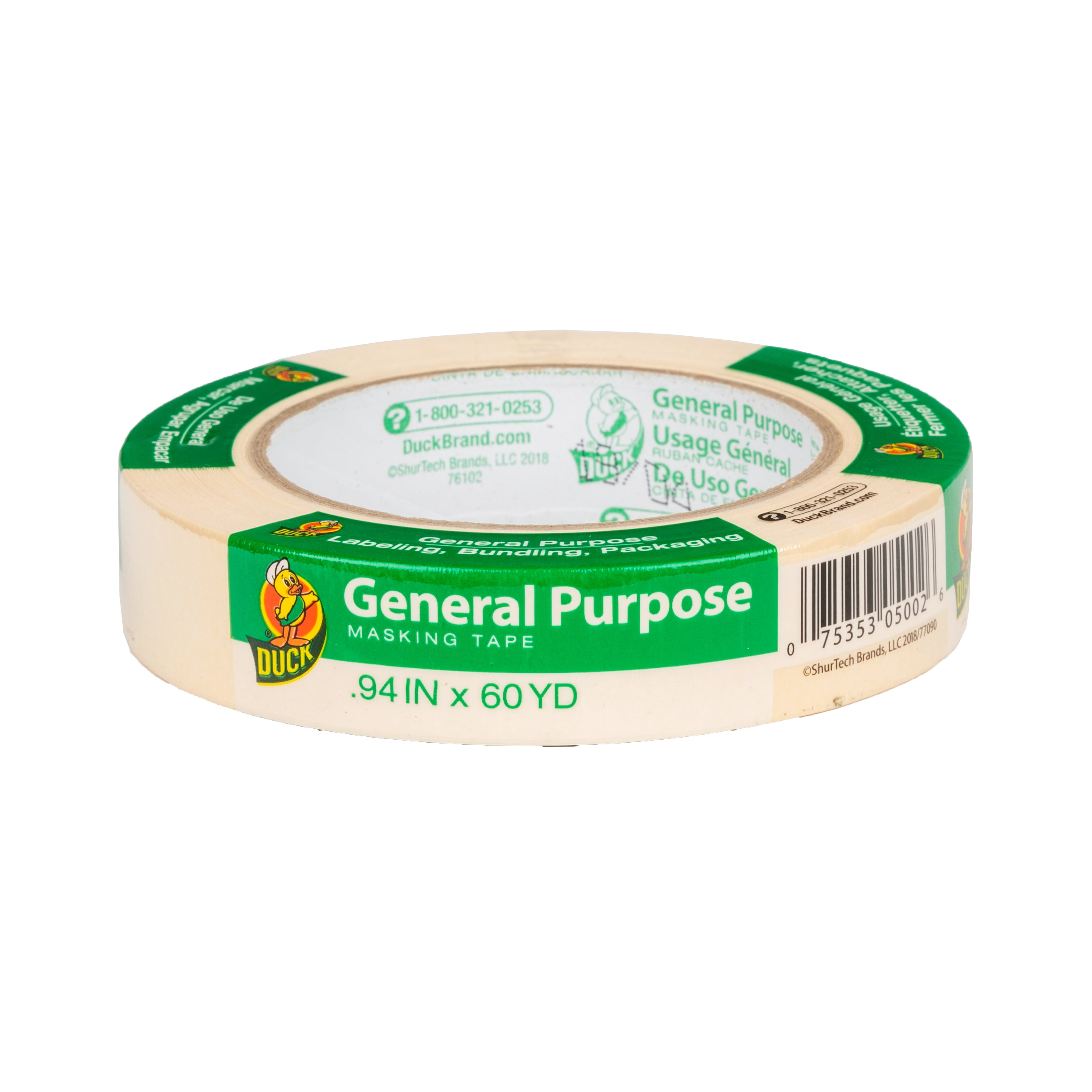 Duck Brand General Purpose Masking Tape Beige .94 in x 60 yd Heavy Duty ...