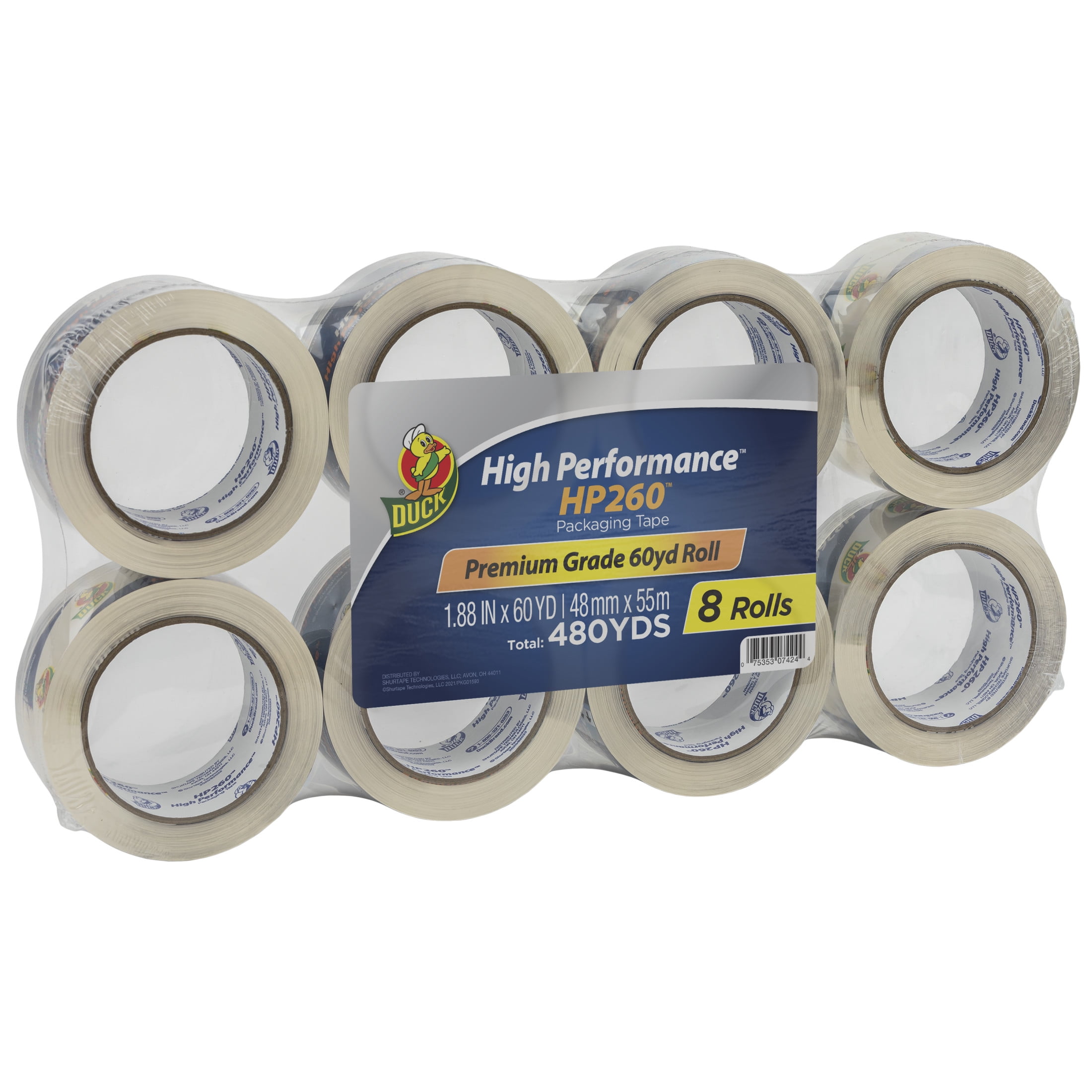Duck Brand HP 260 Heavy Duty Clear Acrylic Packing Tape, 1.88 in. x 60 ...