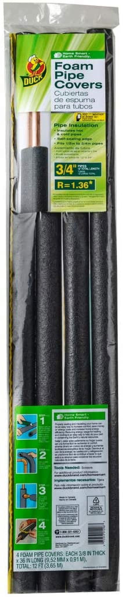 Duck Brand Insulating Foam Pipe Covers, 0.75-Inch by 3-Feet, Pack of 4 ...