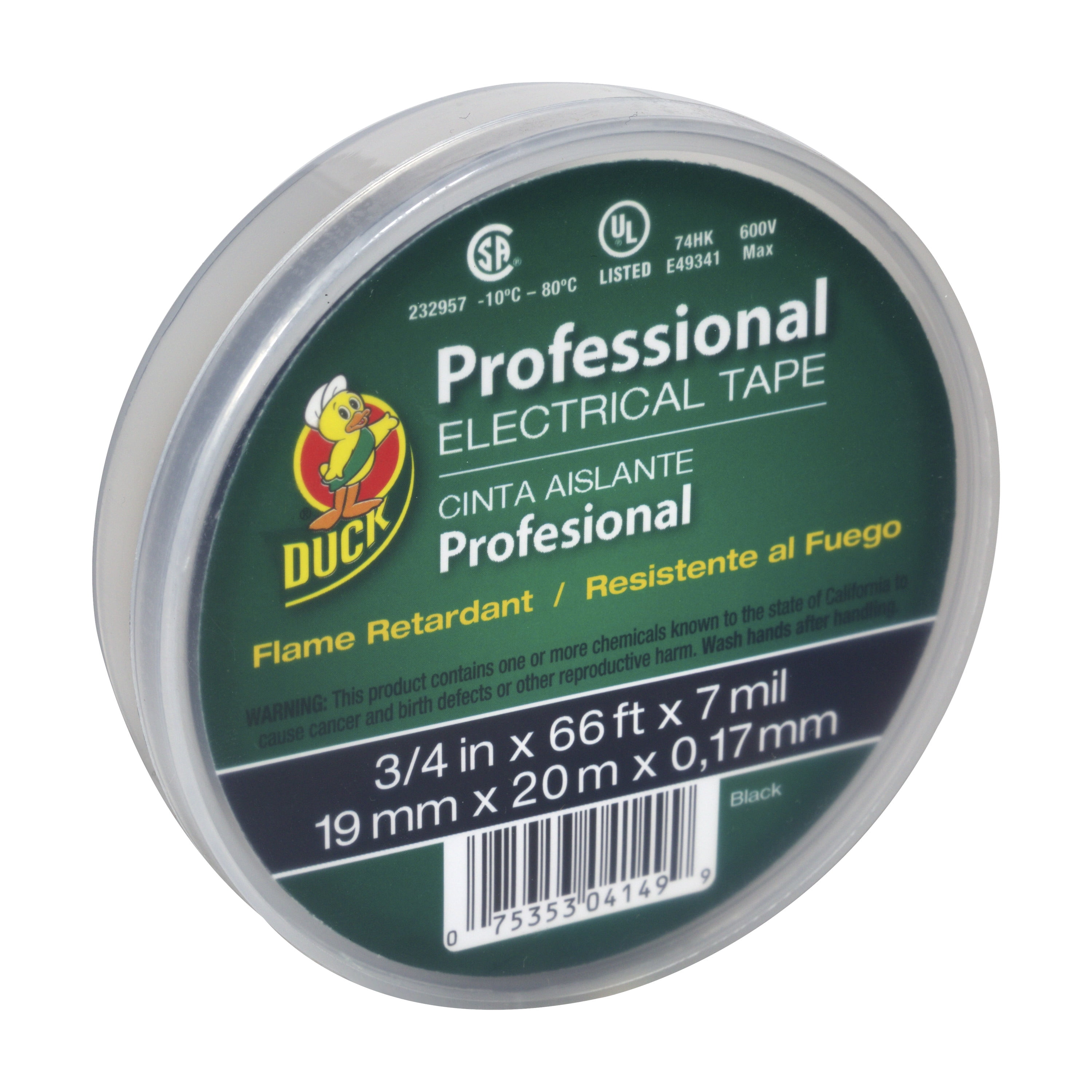 Duck Brand Professional Black Electrical Tape Canister Pack, .75 in. x ...
