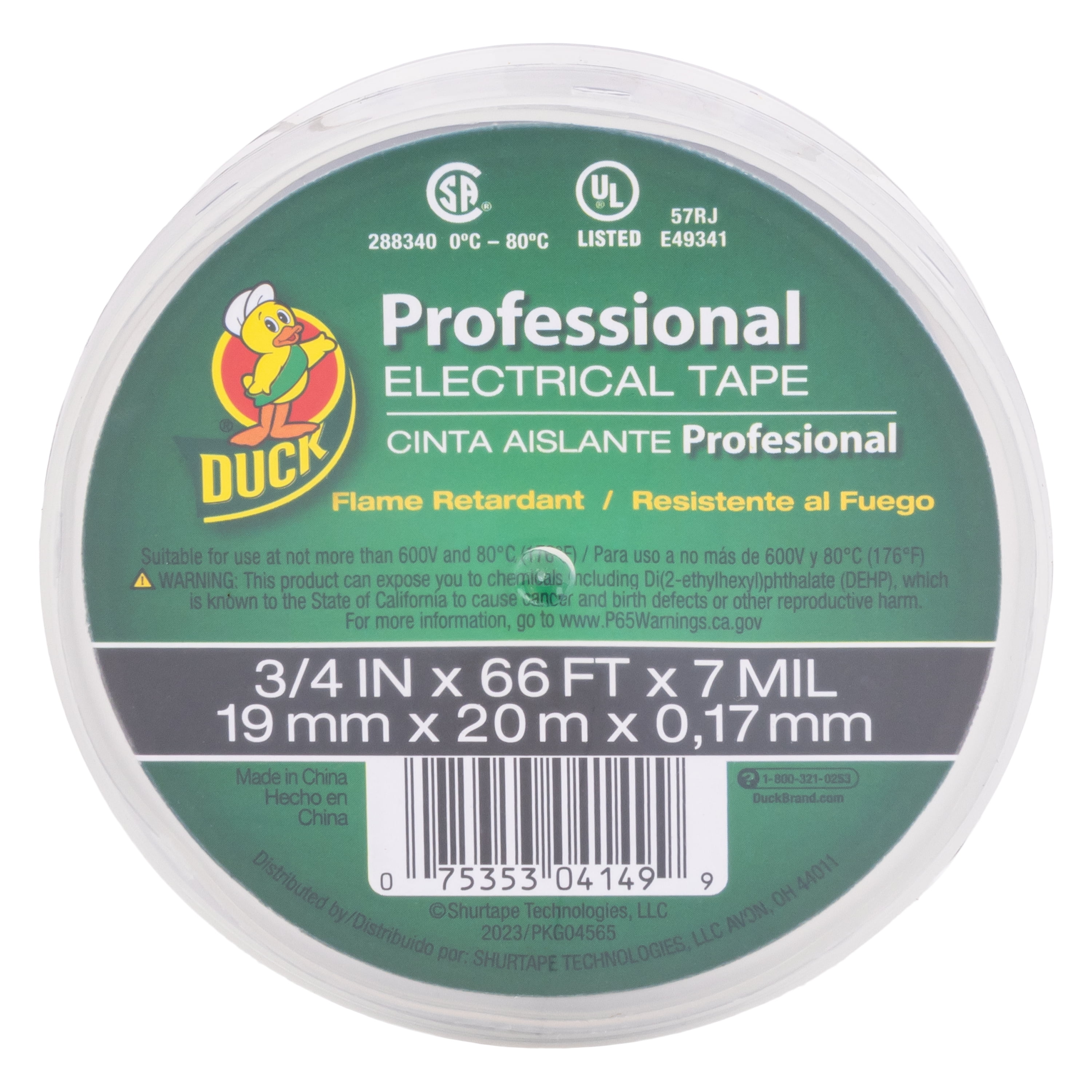 Duck Brand Professional Electrical Tape Canister Pack - Black, .75 in ...