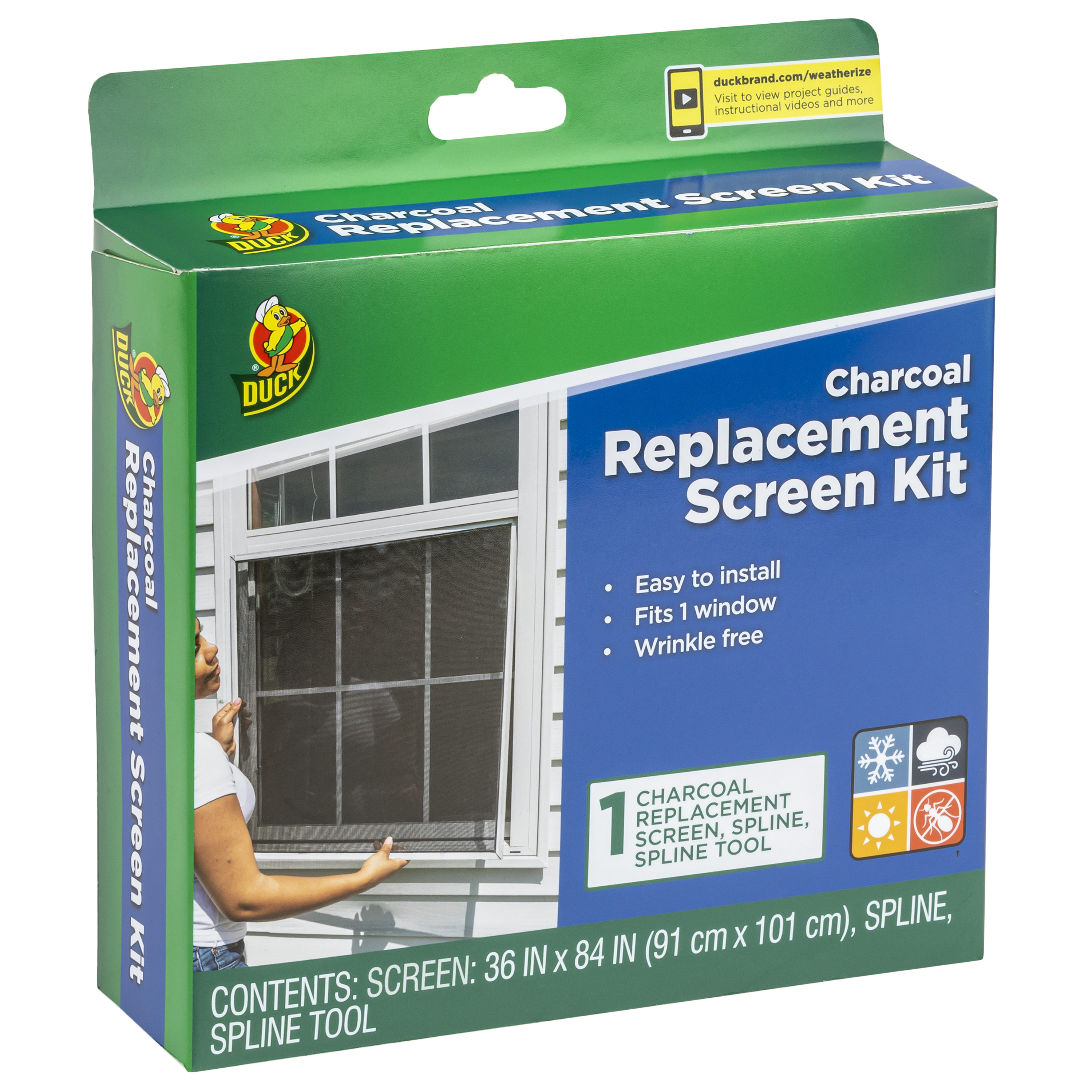 No-See-Um Screen Mesh Kit - (48 in x 25 ft) Roll of Screen & Roller ...
