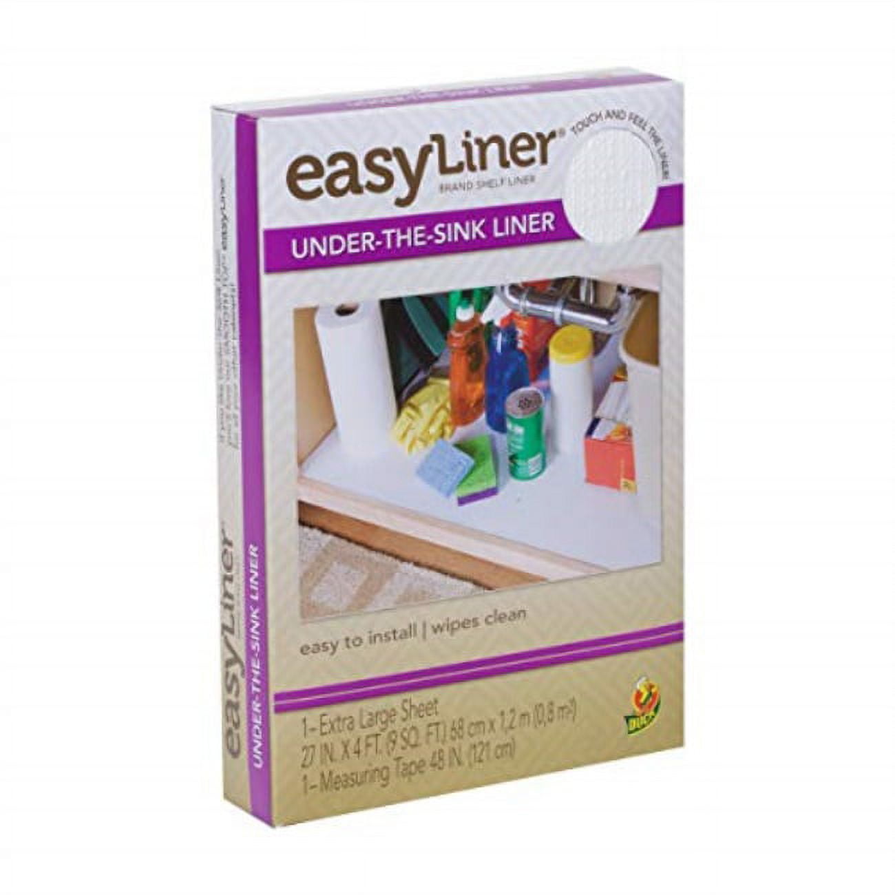 Duck Brand Under-The-Sink EasyLiner Brand Liner: 27 in x 48 in. (White ...