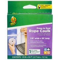 Duck Brand White Rubber Rope Caulk 0.125 in x 35 ft