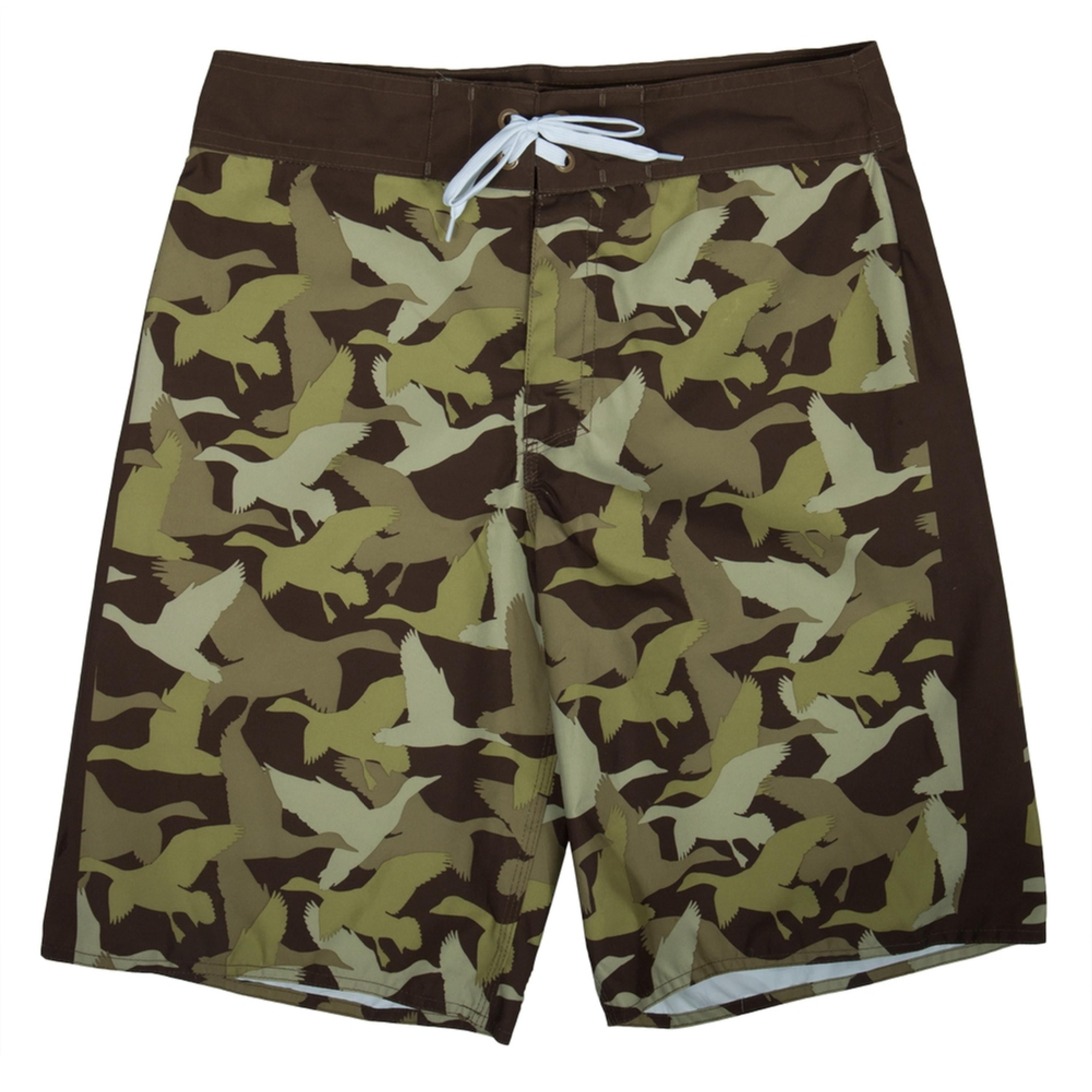 Duck Camo Print Brown Board Shorts - Walmart.com